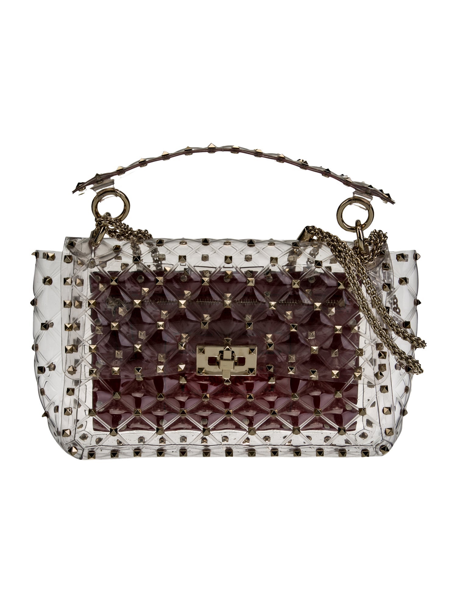 Valentino PVC Rockstud Shoulder Bag - Clear Shoulder Bags, Handbags ...