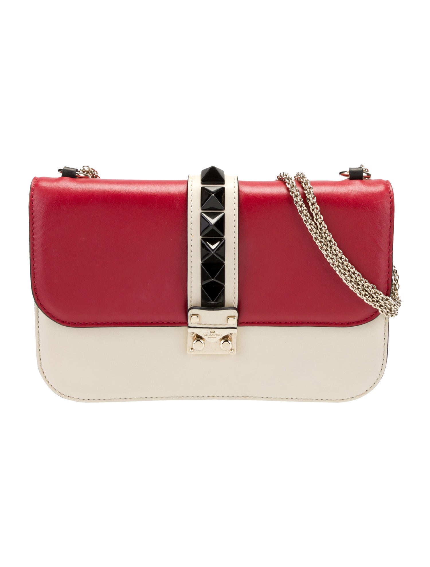Valentino Leather Rockstud Accents - Neutrals Shoulder Bags, Handbags ...