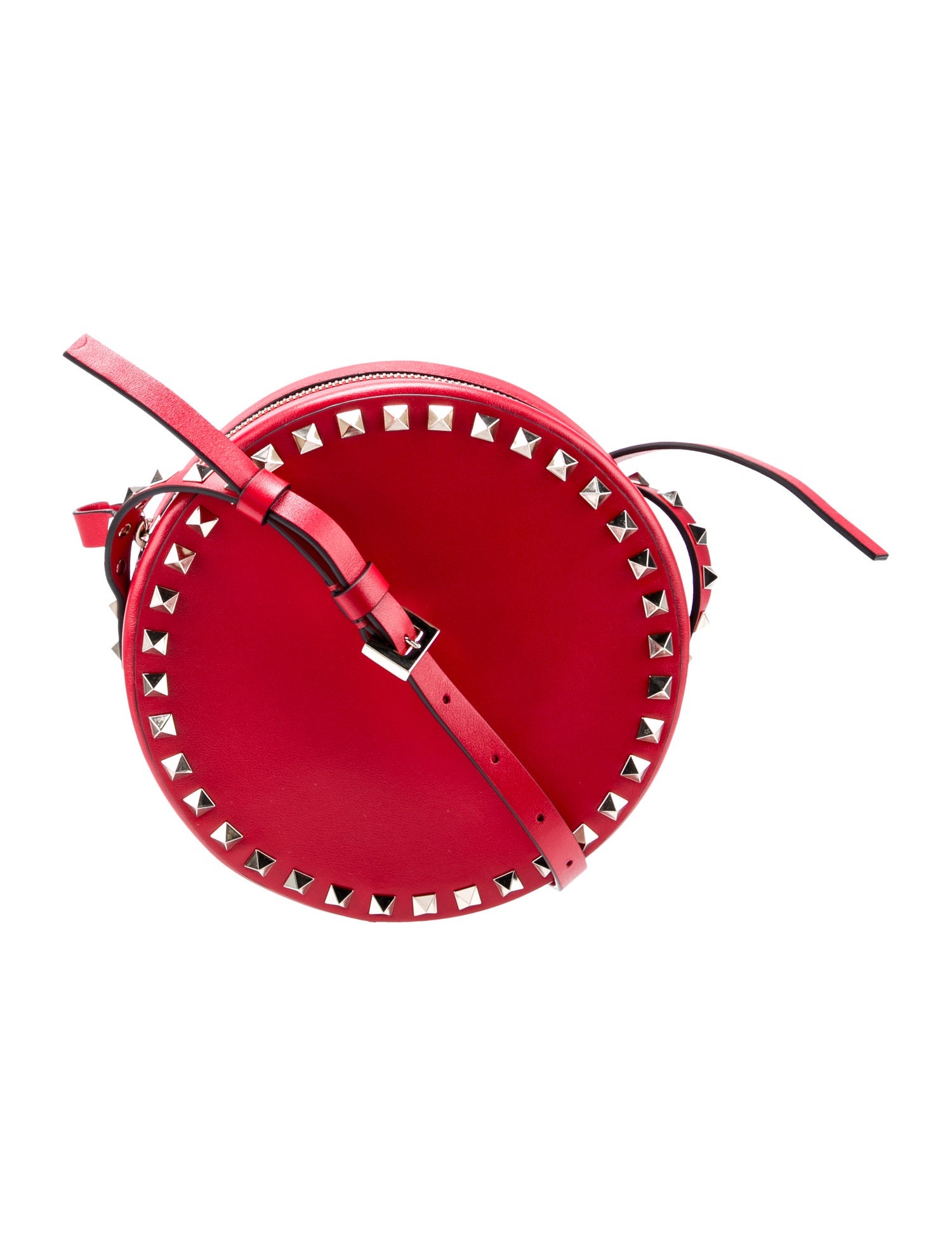 Valentino Rockstud Round Crossbody Bag - Red Crossbody Bags, Handbags ...