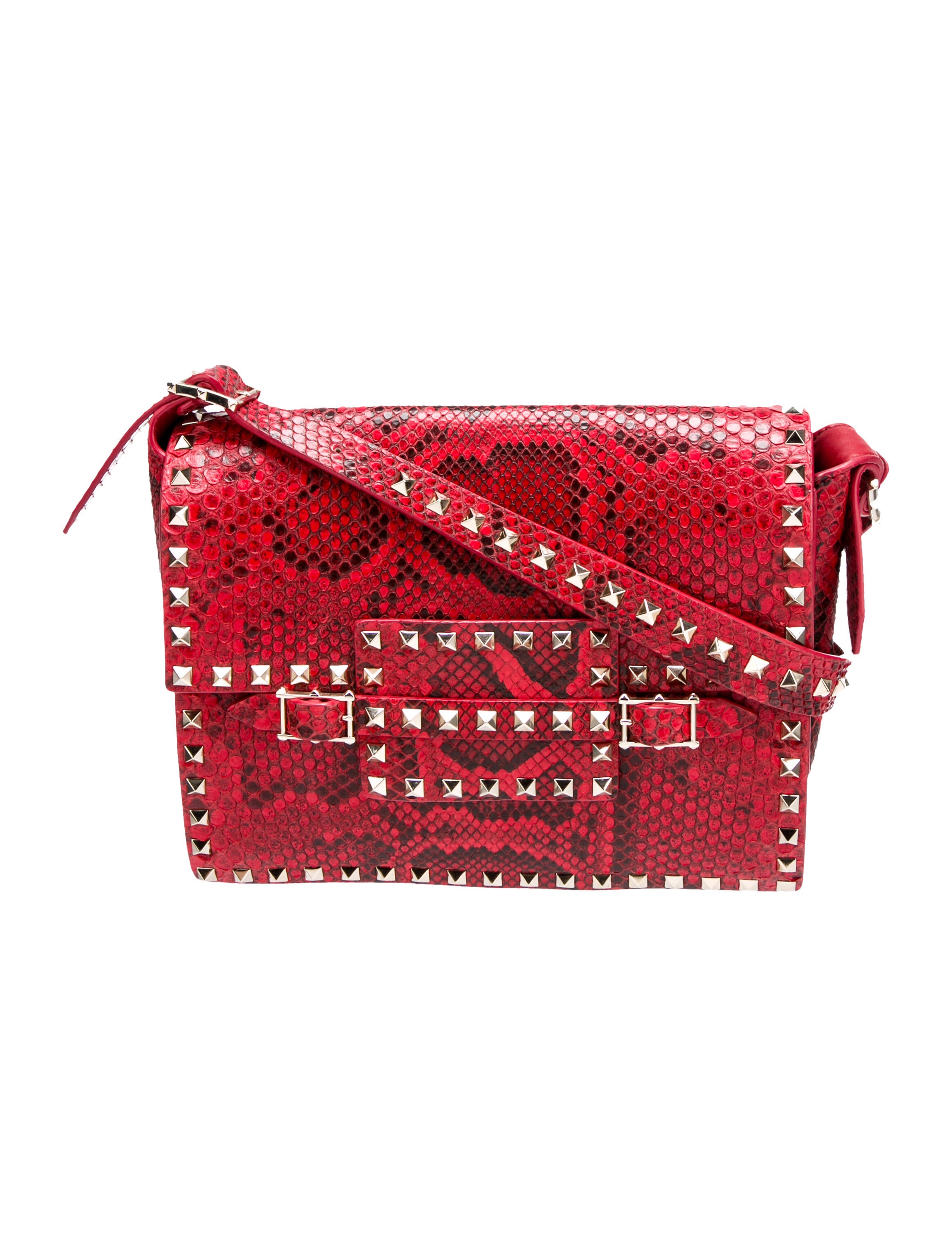Valentino Rockstud Top Handle Bag - Red Handle Bags, Handbags ...