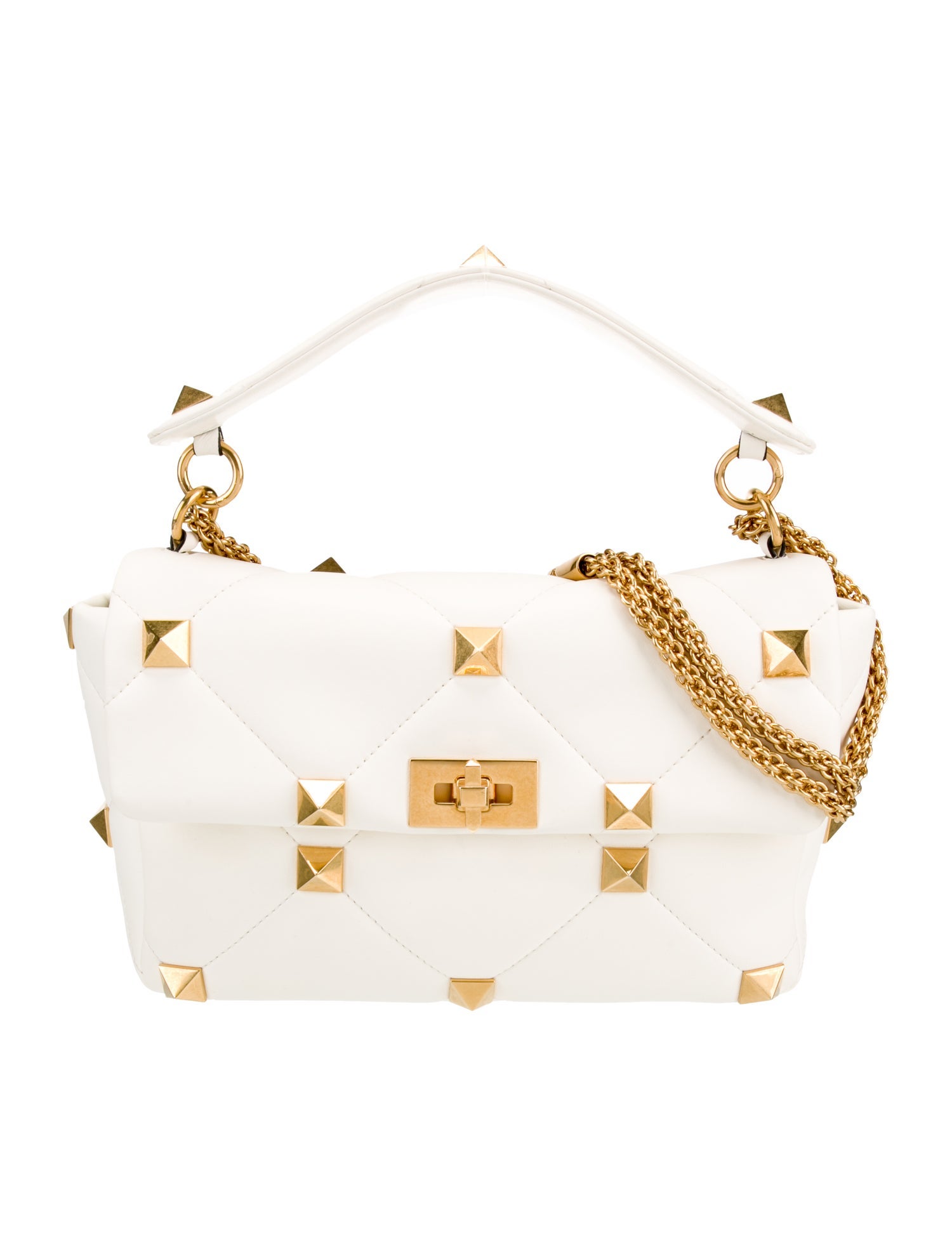 Valentino Large Roman Stud Shoulder Bag - Neutrals Handle Bags ...