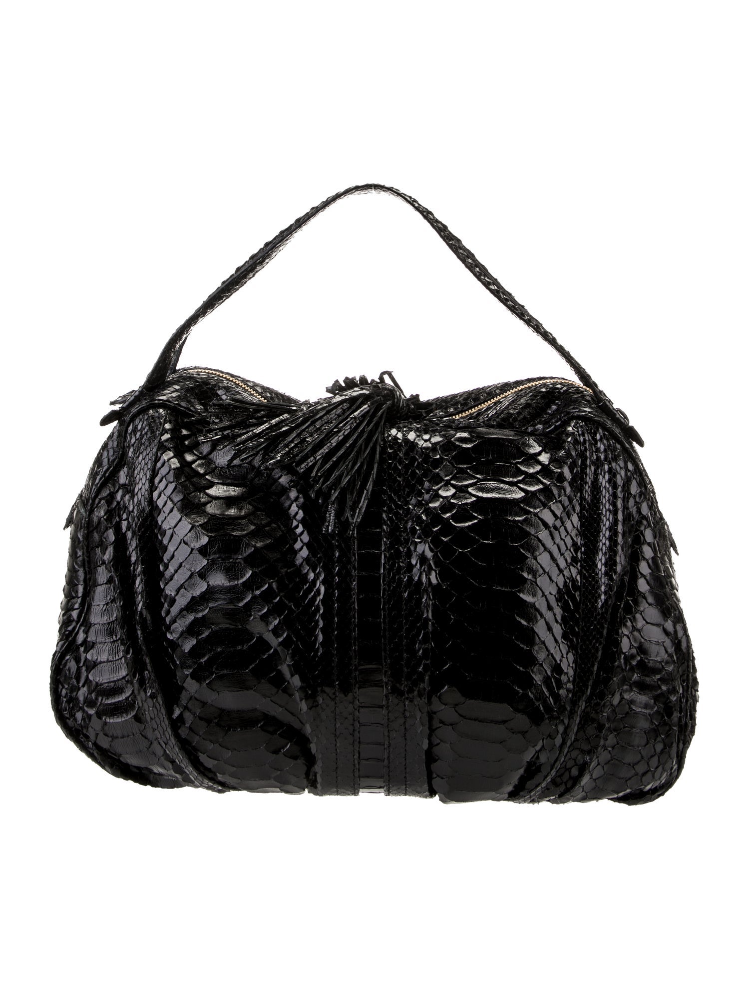 Valentino Python Evening Bag w/ Tags - Black Hobos, Handbags ...