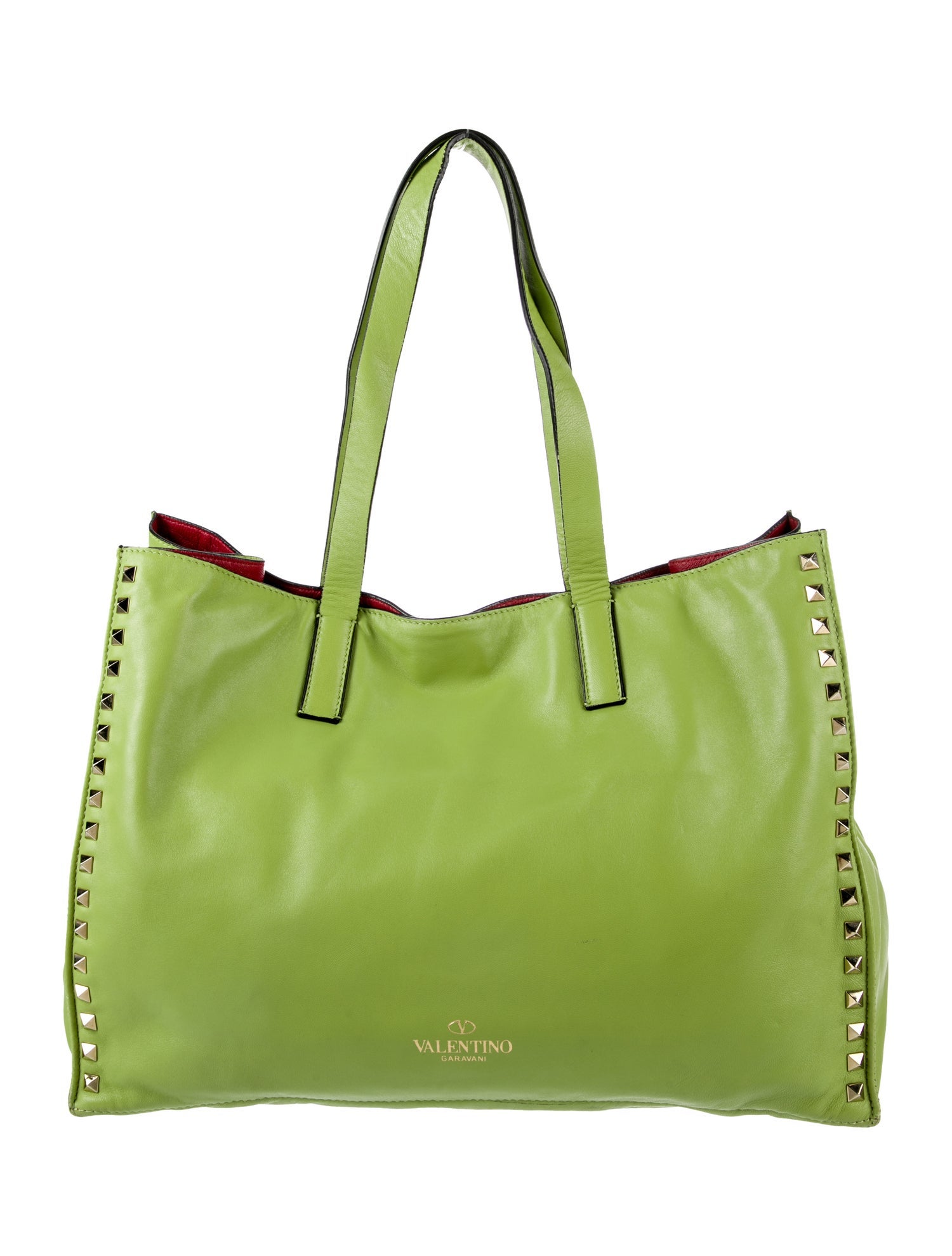 Valentino Leather Rockstud Tote - Green Totes, Handbags - VAL423115 ...