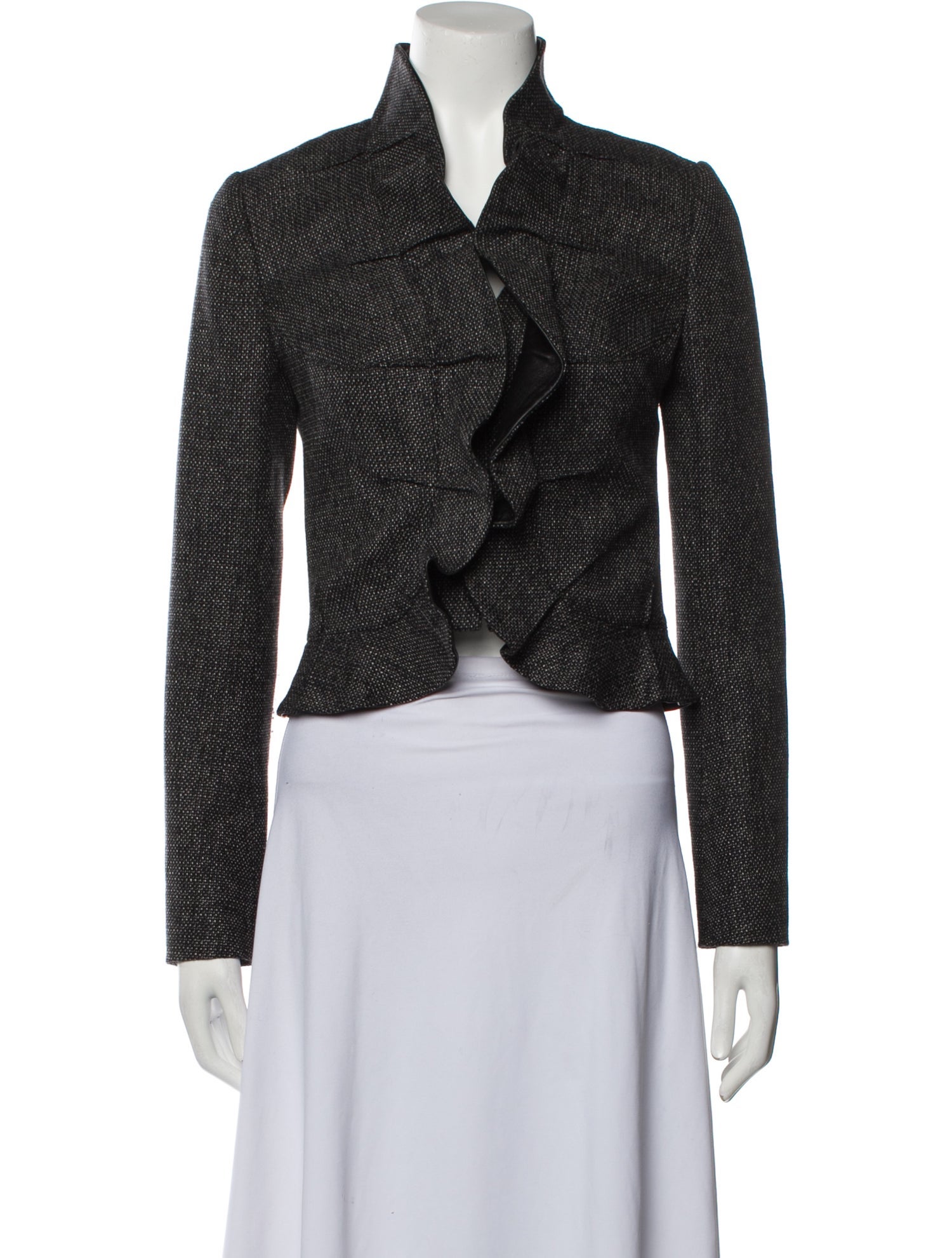 Valentino Tweed Pattern Jacket - Grey Jackets, Clothing - VAL425185 ...