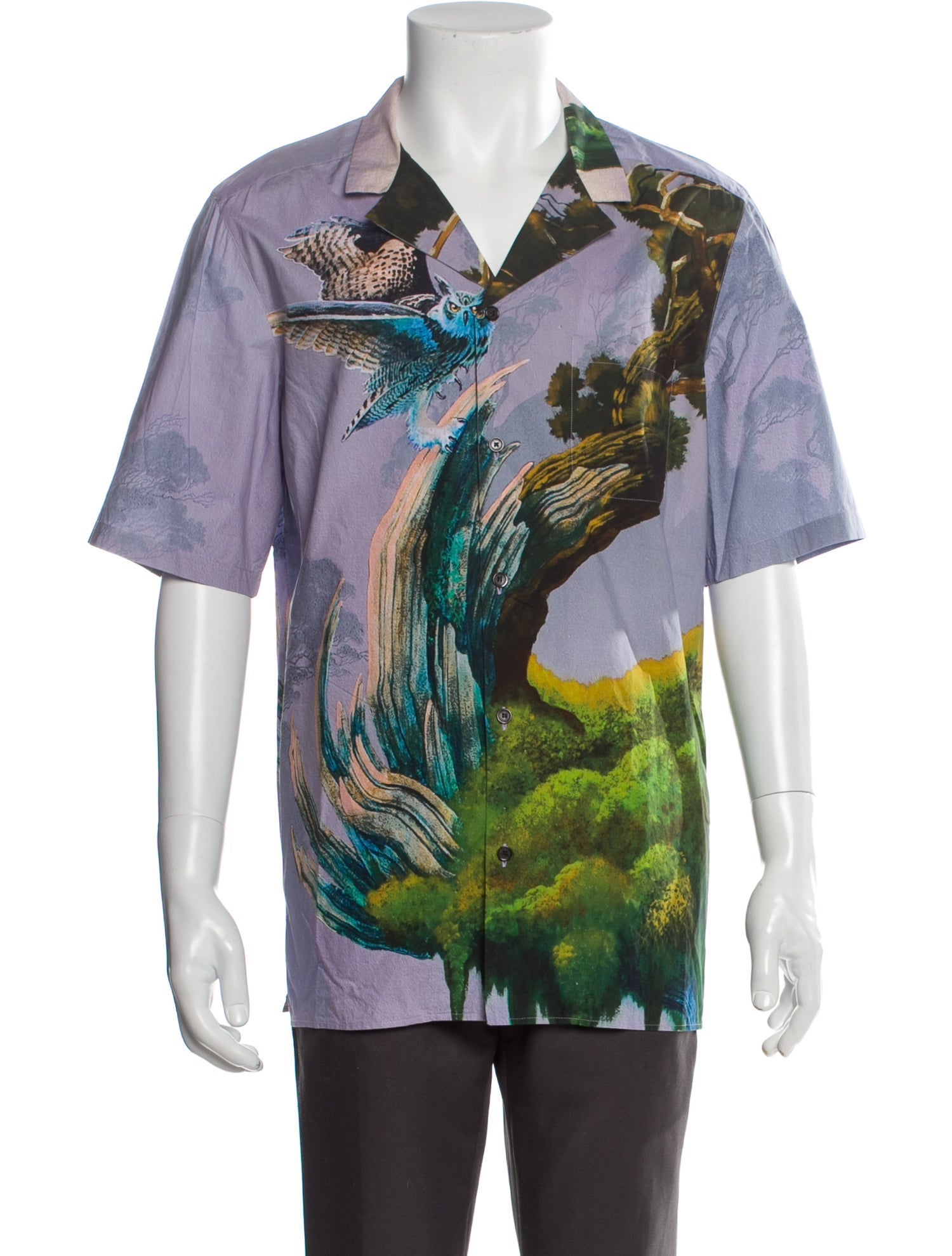 Valentino Graphic Print Short Sleeve Shirt - Purple Casual Shirts ...