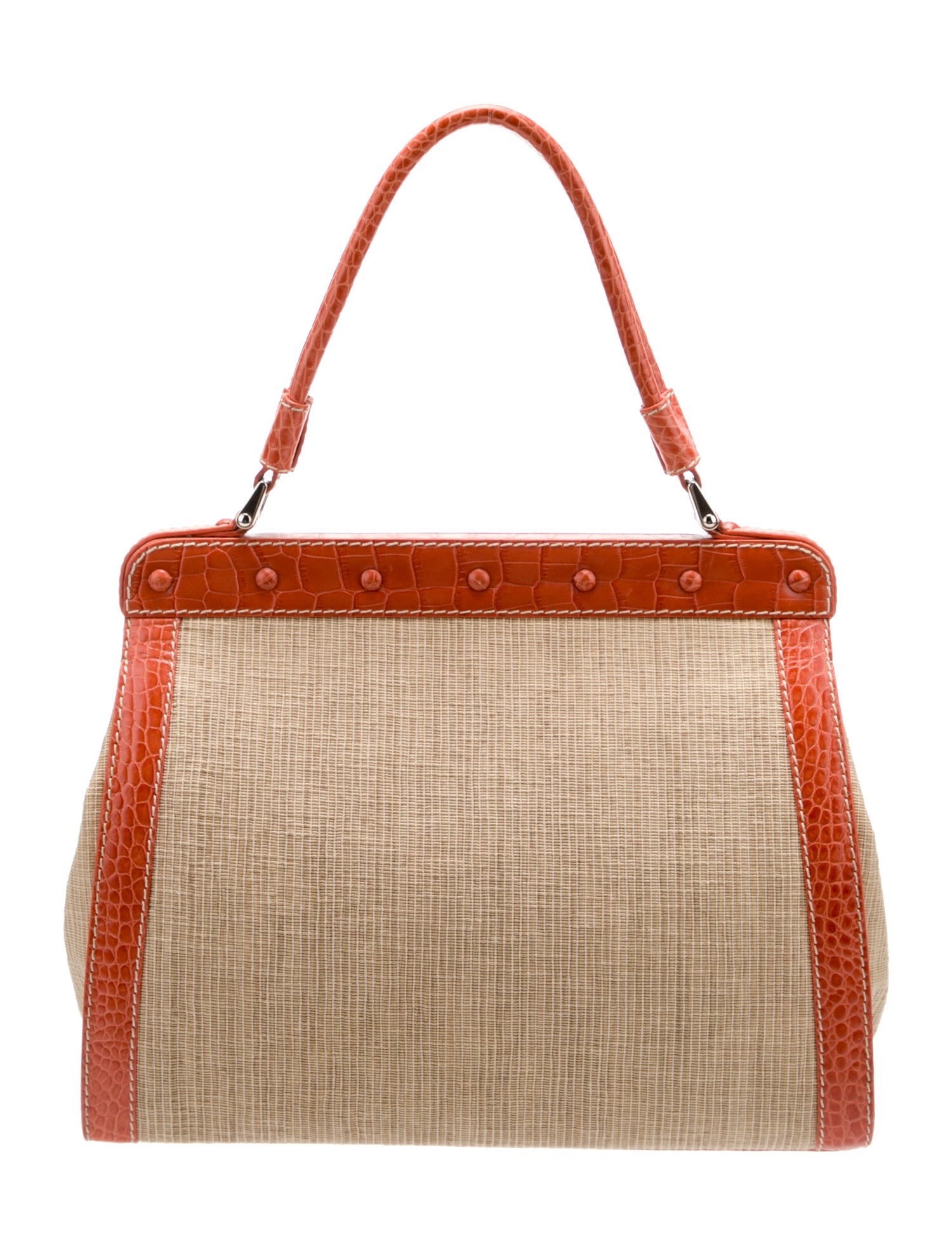 Valentino Raffia Leather Trimmed Handle Bag - Neutrals Handle Bags ...