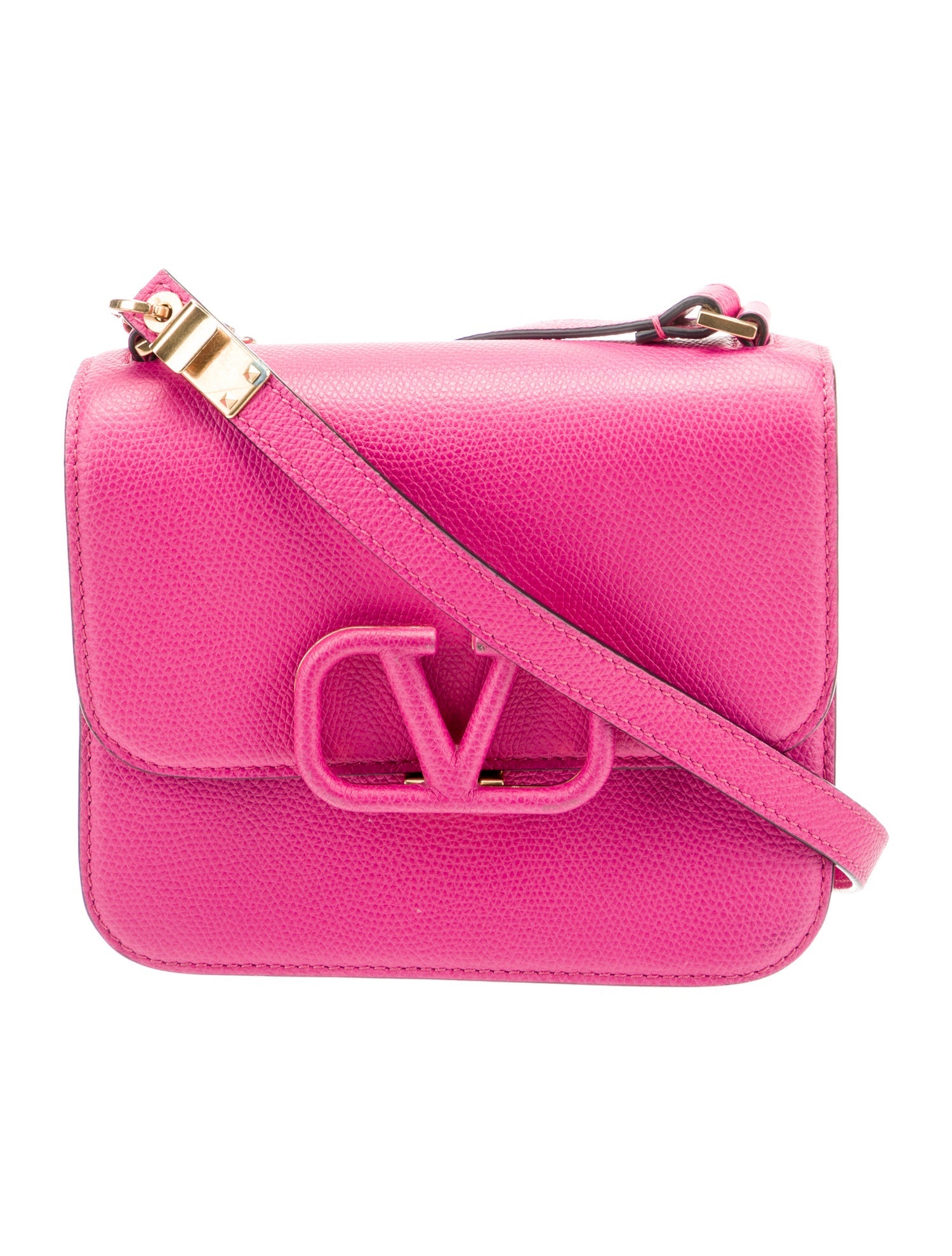 Valentino Chain Linked Leather Crossbody Bag - Pink Crossbody Bags ...