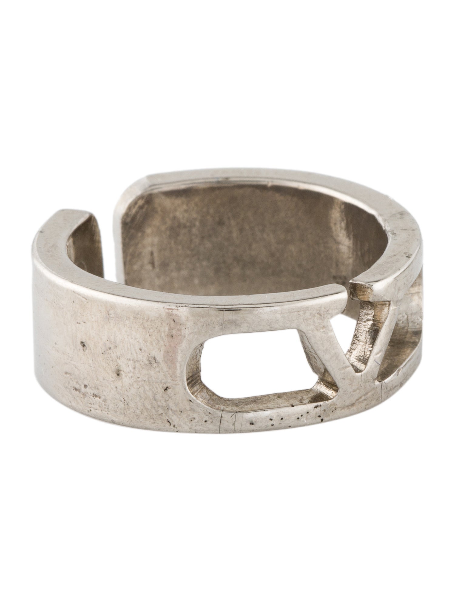 Valentino VLogo Band Ring - Silver-Tone Metal Band, Rings - VAL428238 ...