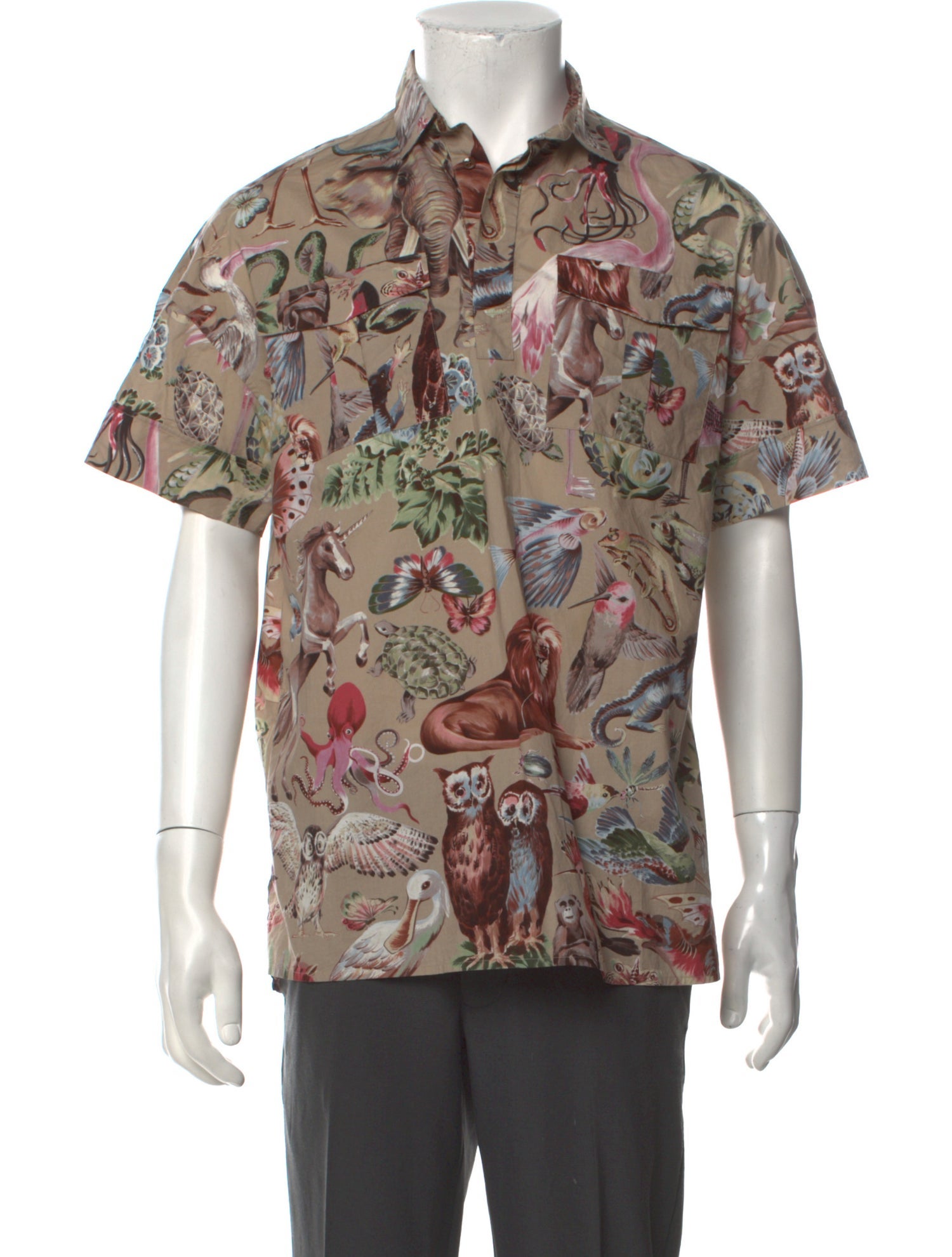 Valentino Printed Short Sleeve Shirt - Neutrals Casual Shirts, Clothing ...