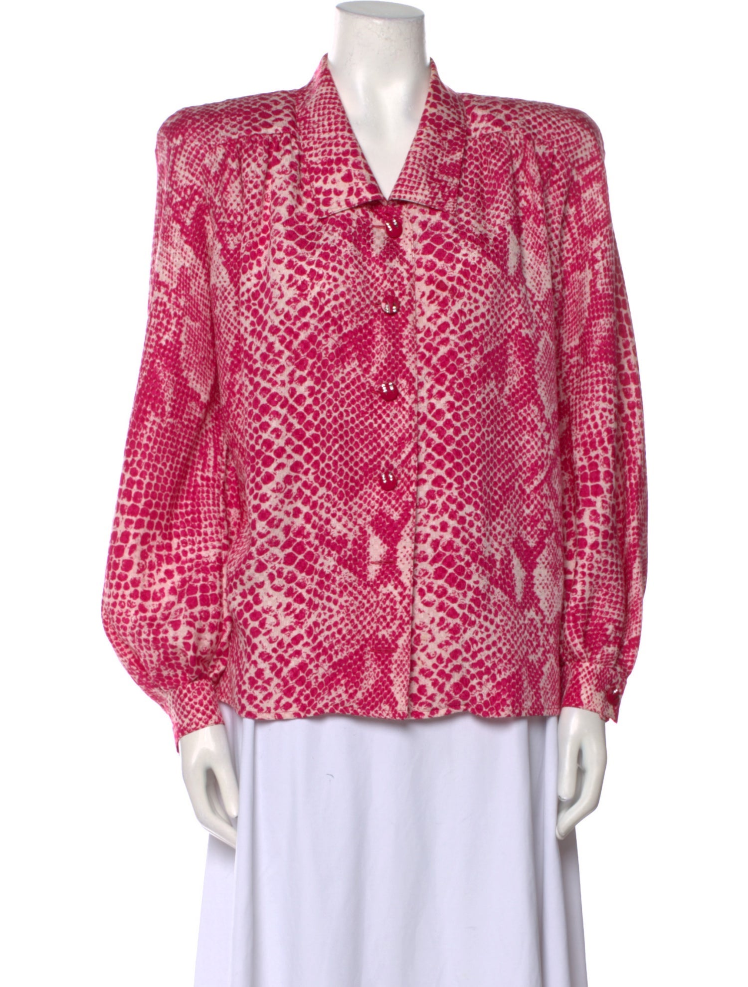 Escada Silk Floral Print Blouse w/ Tags - Pink Tops, Clothing - ESC132058 | The RealReal