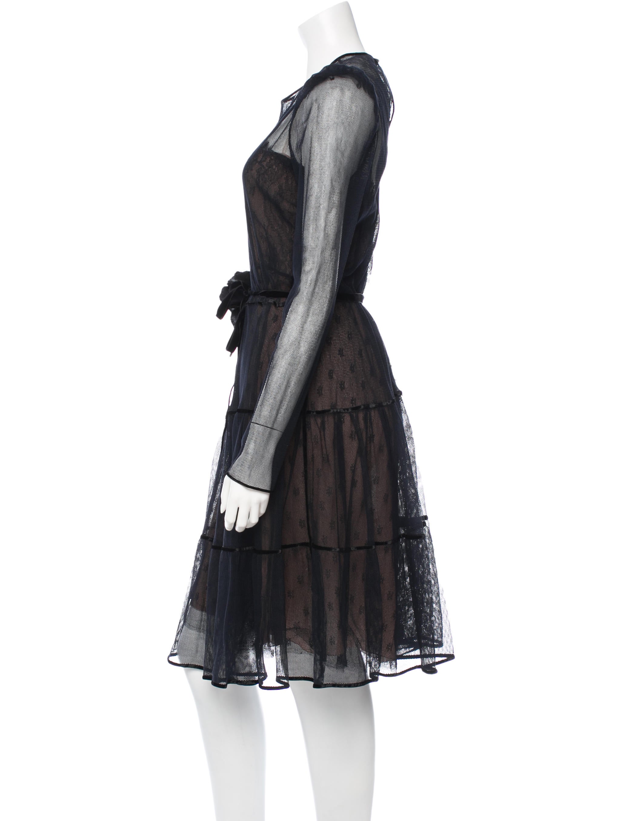 Valentino Lace-Trimmed A-Line Dress w/ Tags - Black Dresses, Clothing ...