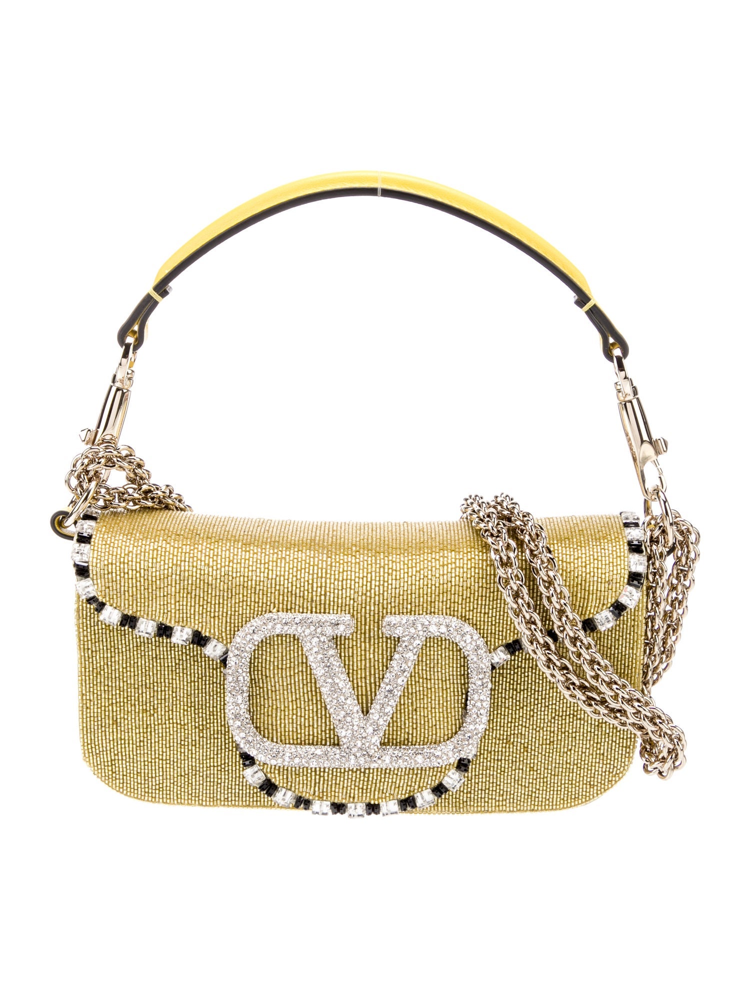 Valentino Beaded Crystal Shoulder Bag w/Tags - Yellow Shoulder Bags ...