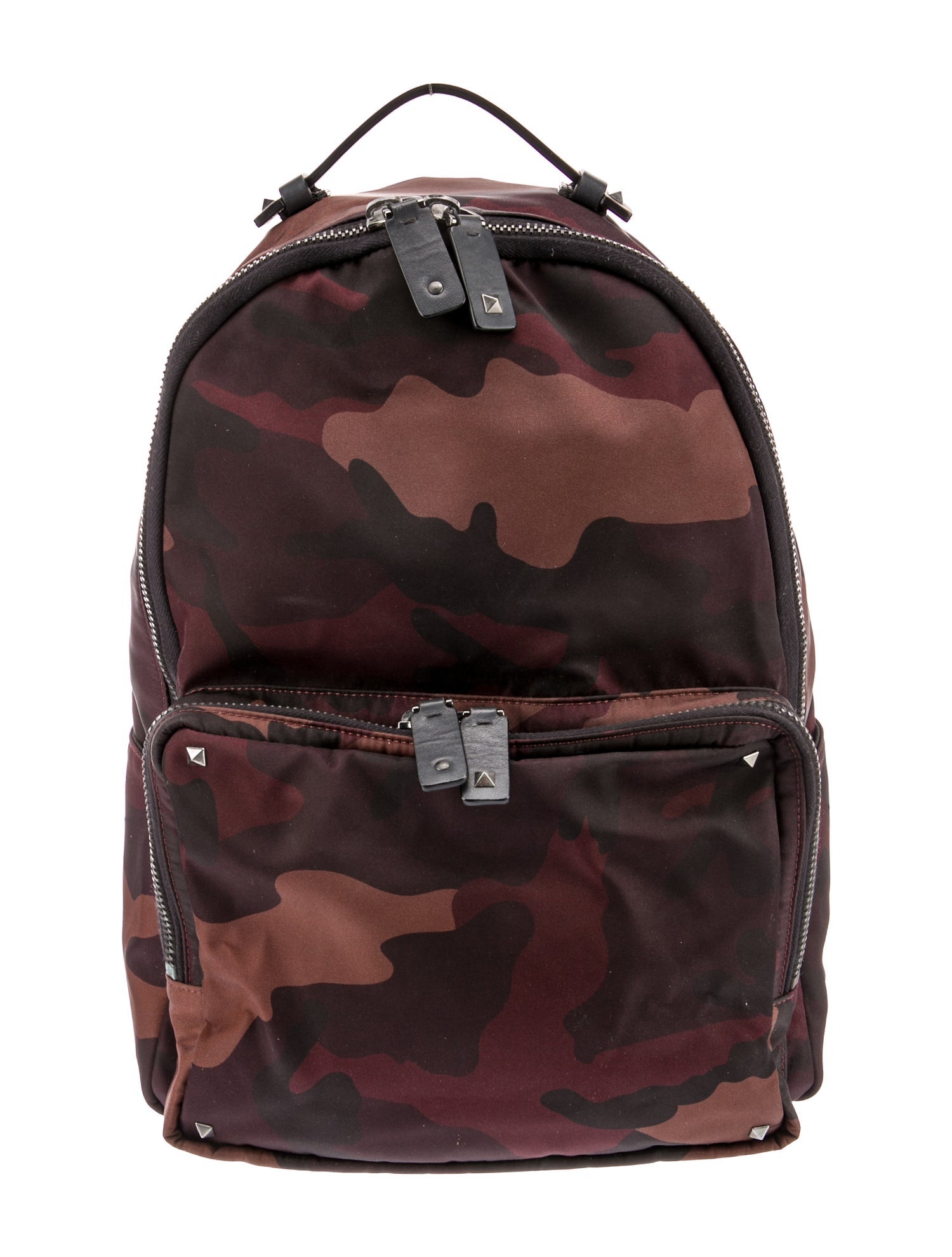 Valentino Rockstud Accents Backpack - Burgundy Backpacks, Handbags ...