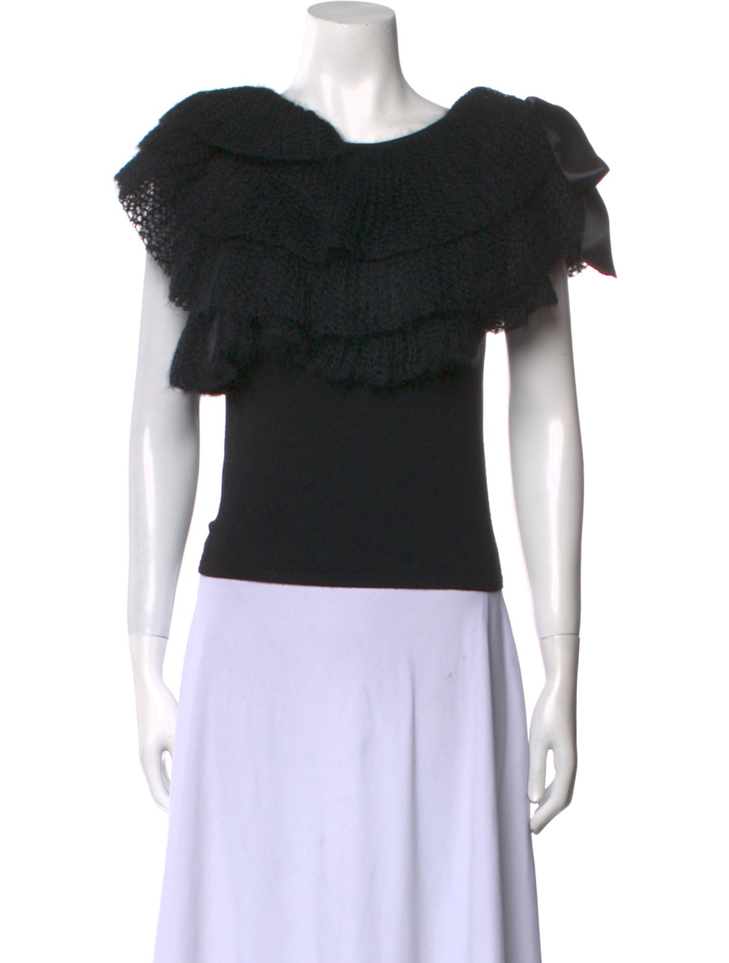 Valentino Vintage Virgin Wool Crop Top - Black Tops, Clothing ...