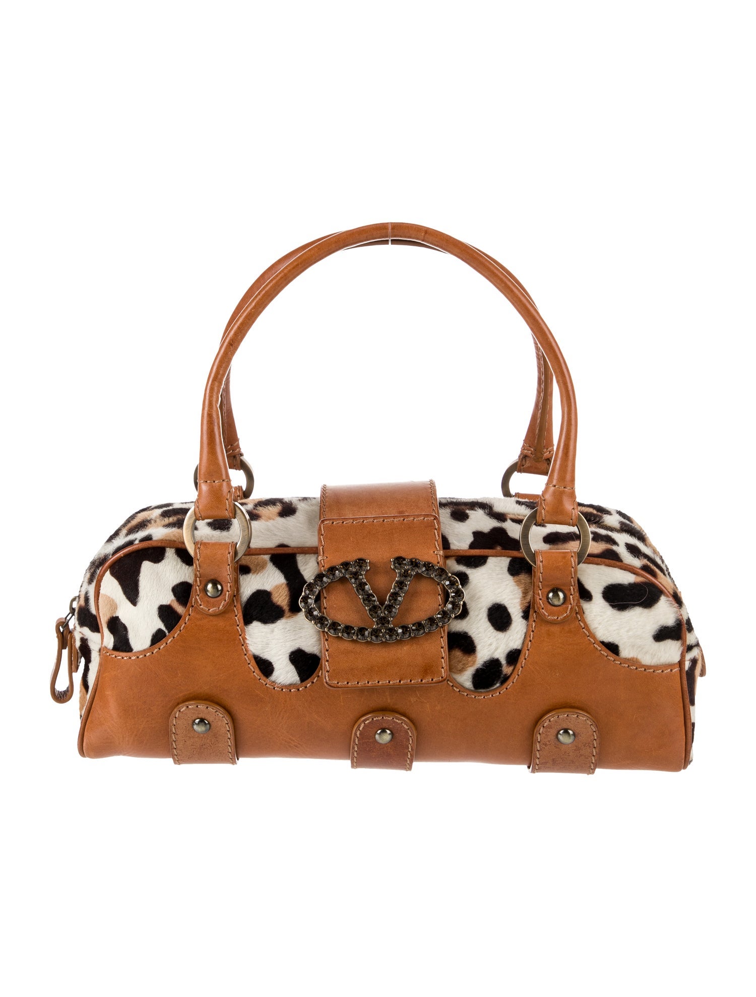 Valentino Ponyhair Top Handle Bag - Brown Handle Bags, Handbags ...