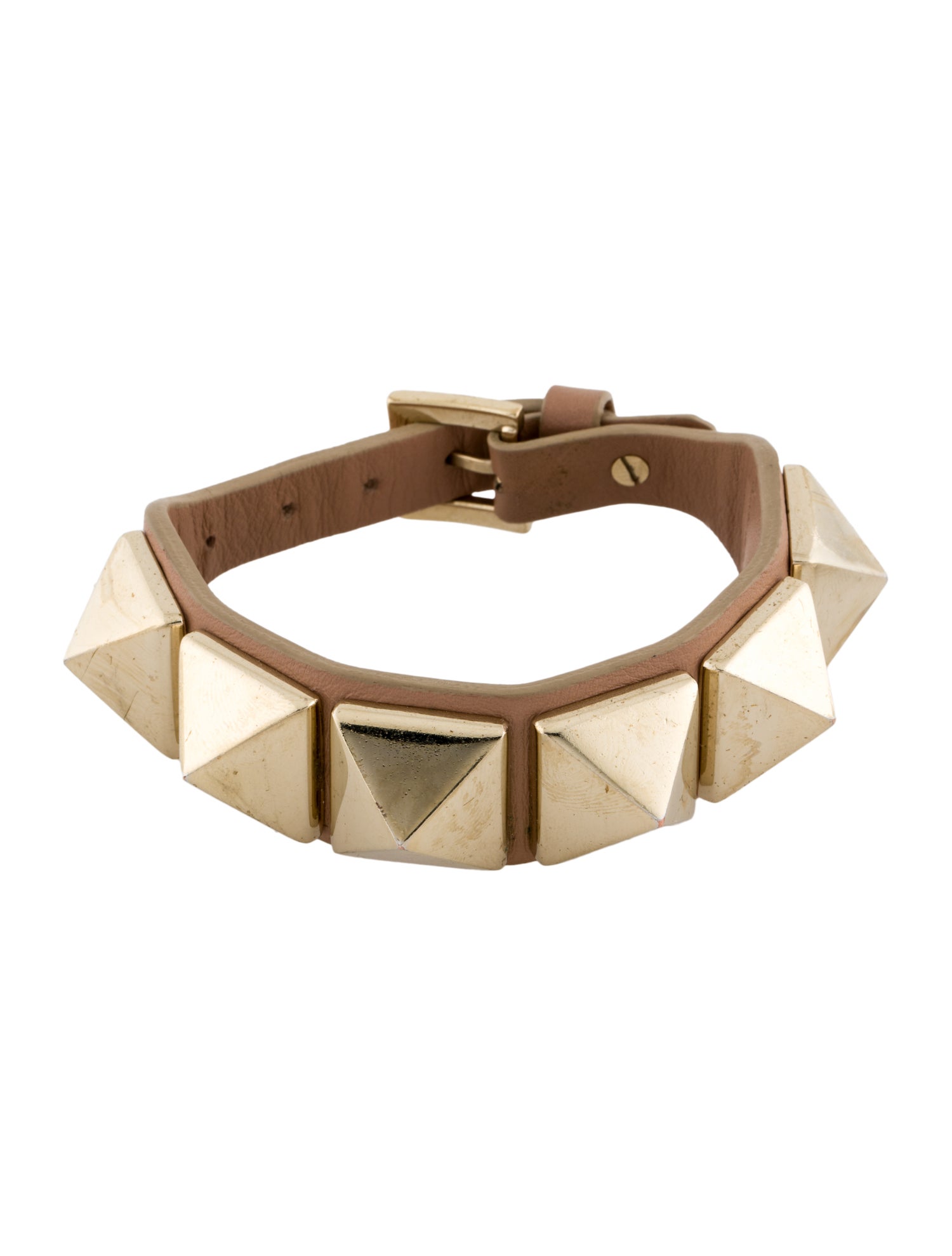 Valentino Leather Studded Wrap Bracelet - Gold-Tone Metal Wrap ...