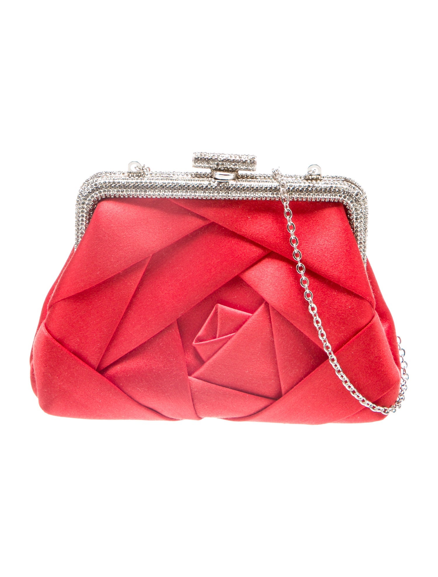 Valentino Satin Minaudière - Red Evening Bags, Handbags - VAL438749 ...