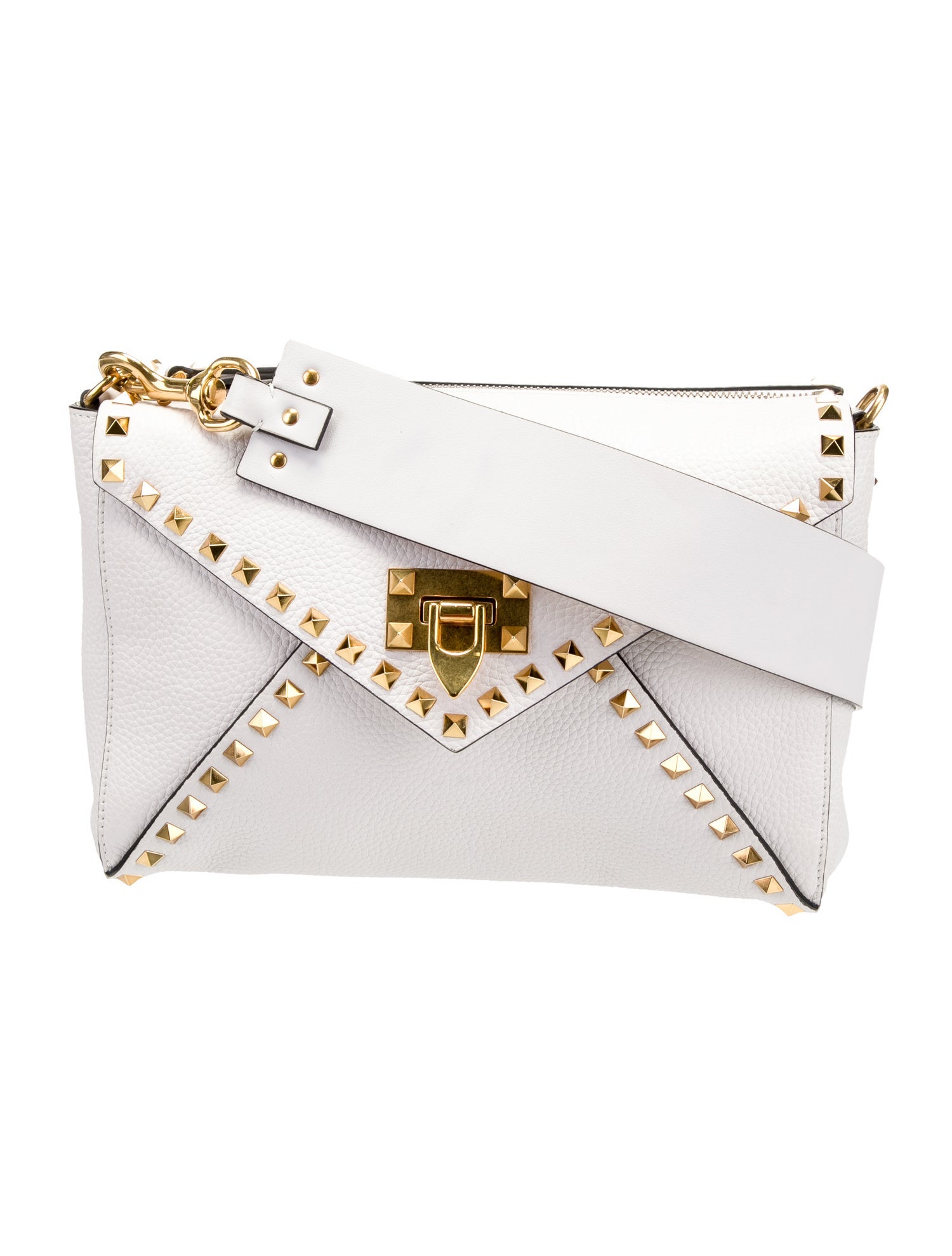 Valentino Rockstud Spike Shoulder Bag - White Shoulder Bags, Handbags ...