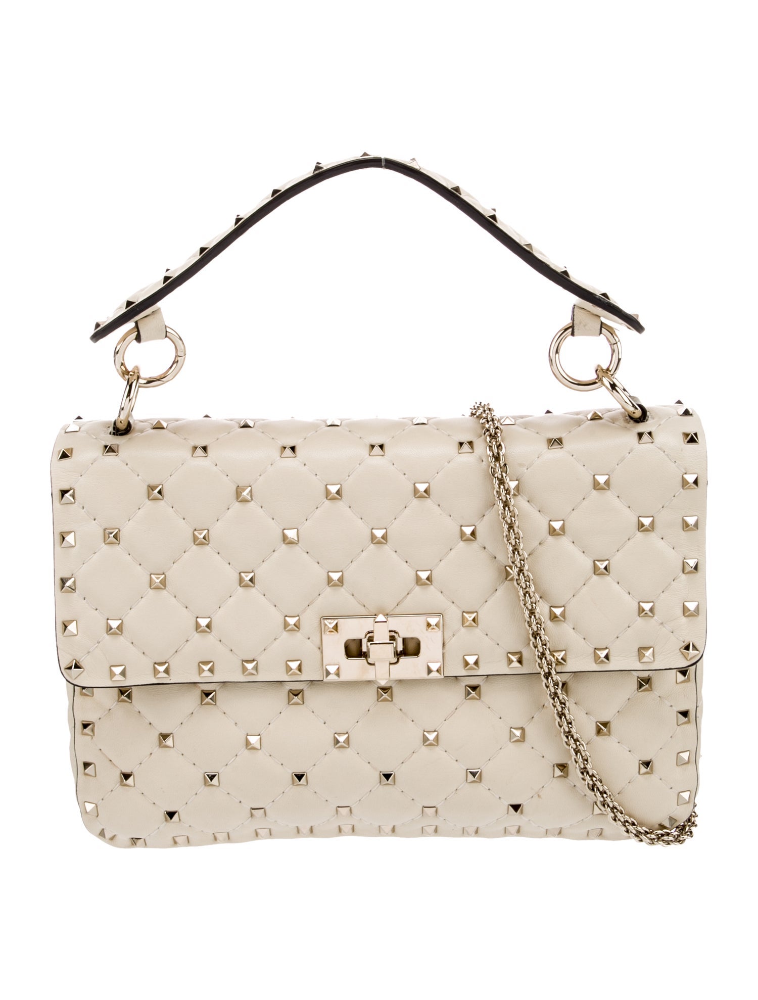 Valentino Rockstud Shoulder Bag - Neutrals Shoulder Bags, Handbags ...