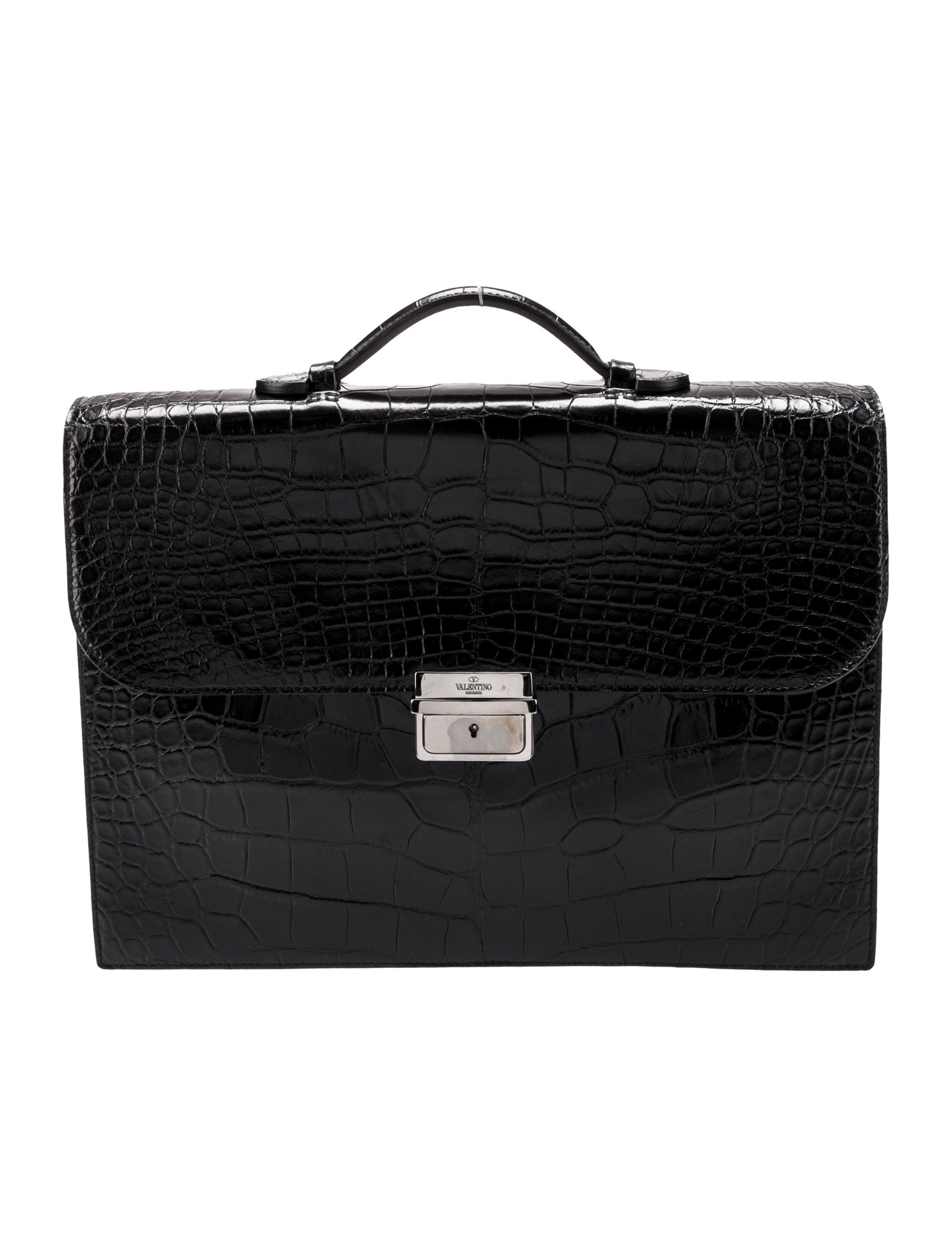 Valentino Alligator Briefcase - Black Briefcases, Bags - VAL441991 ...