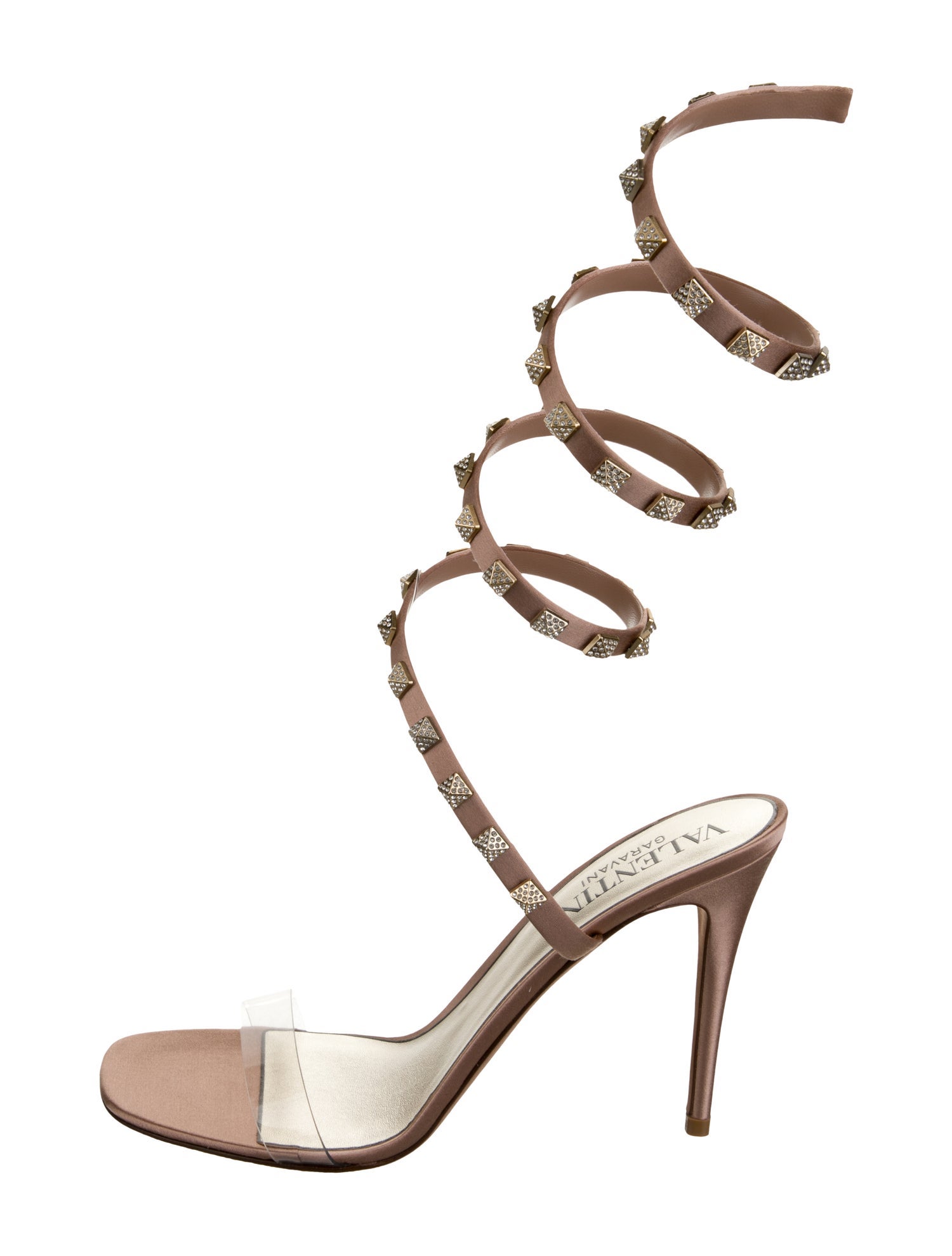 Valentino Rockstud Accents PVC Gladiator Sandals w/ Tags - Neutrals ...