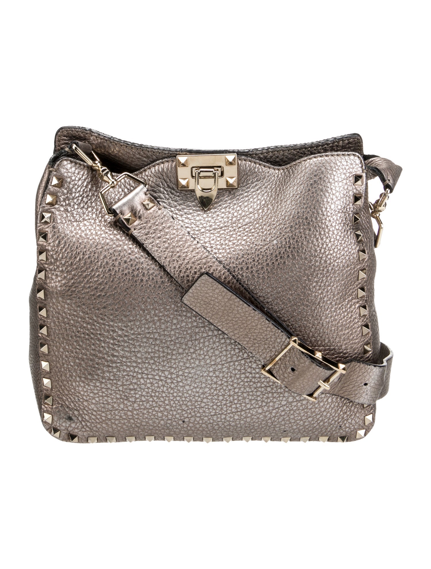 Valentino Rockstud Shoulder Bag Small - Brown Shoulder Bags, Handbags ...