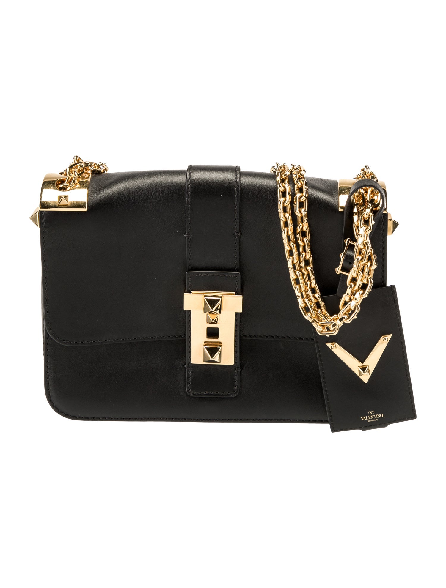 Valentino Rockstud Shoulder Bag - Black Shoulder Bags, Handbags ...