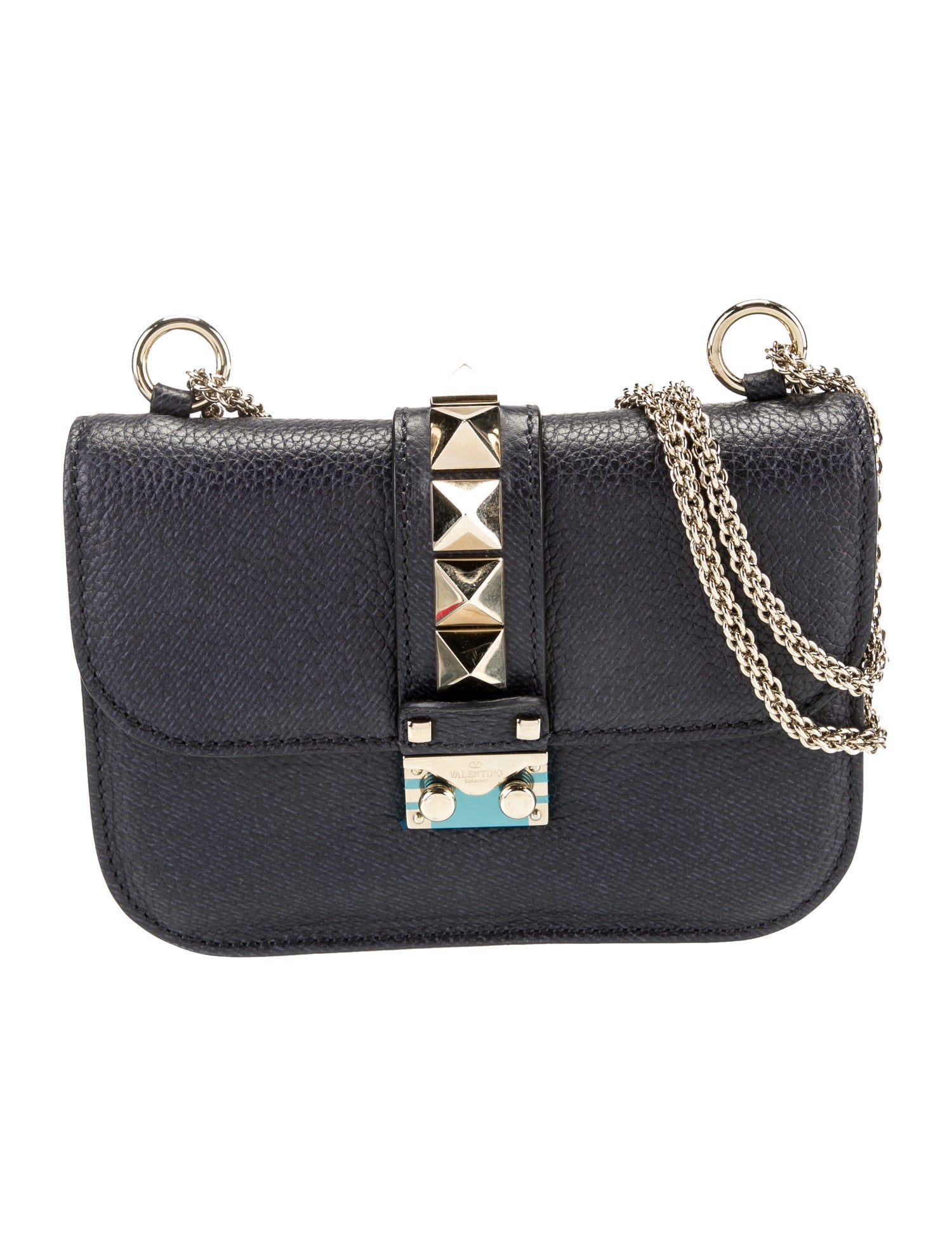 Valentino Rockstud Shoulder Bag - Blue Shoulder Bags, Handbags ...