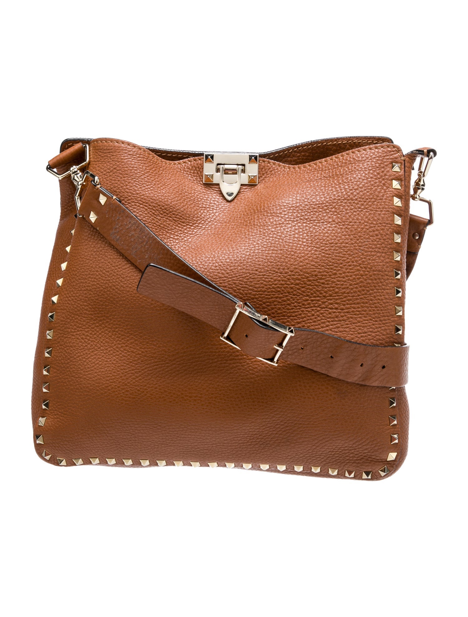 Valentino Rockstud Shoulder Bag - Brown Shoulder Bags, Handbags ...