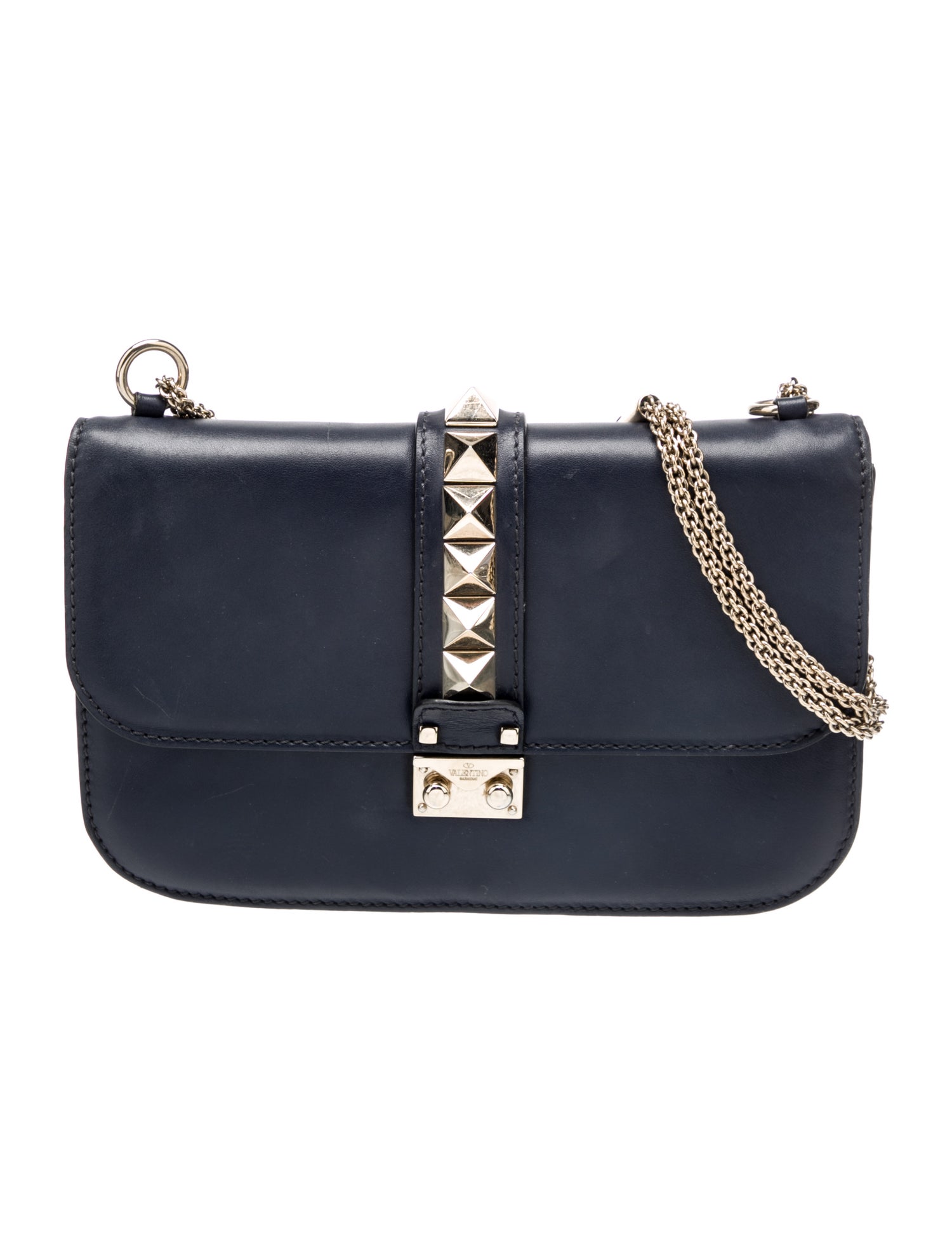 Valentino Rockstud Roman Stud Shoulder Bag - Blue Shoulder Bags ...