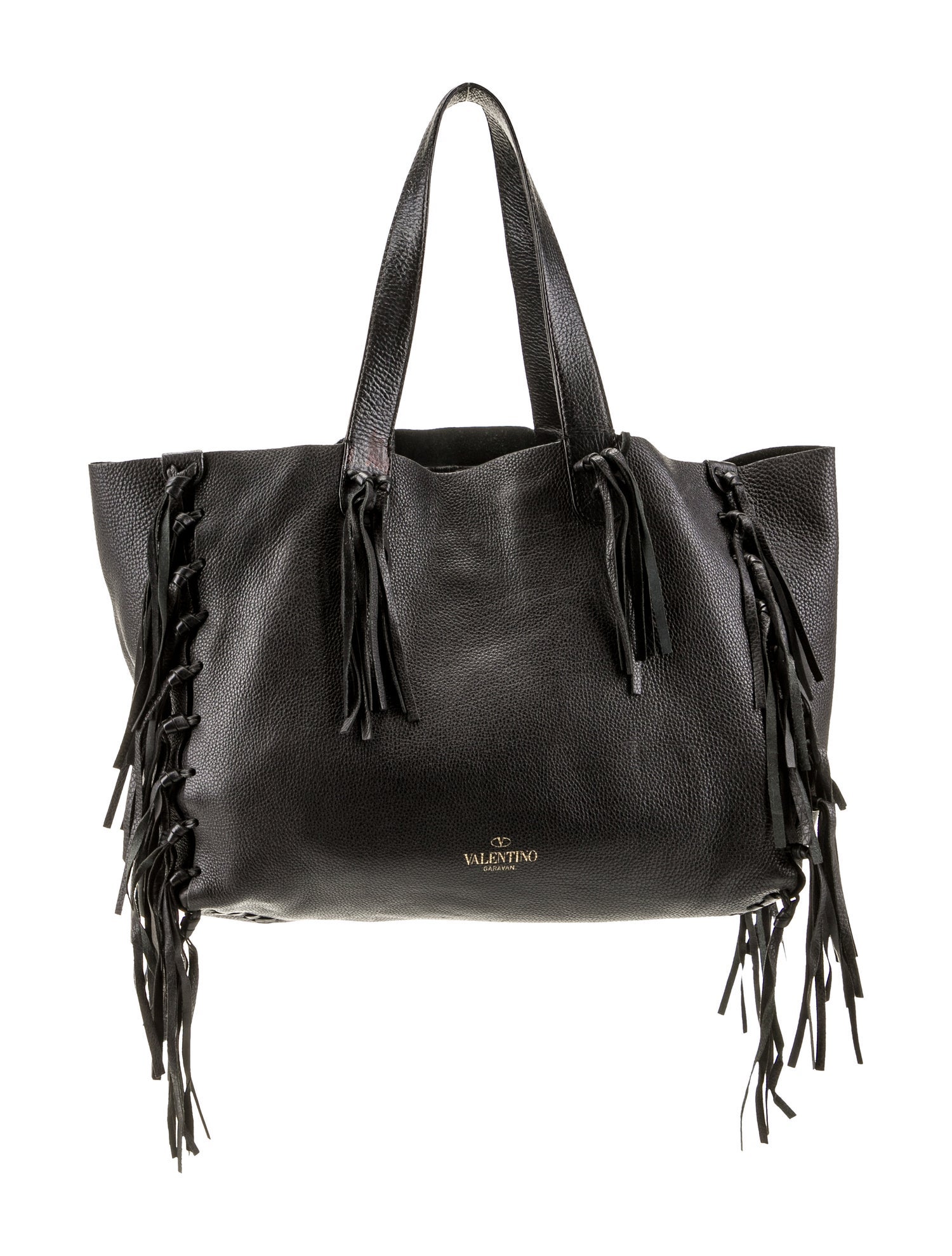 Valentino Leather Tote - Black Totes, Handbags - VAL452420 | The RealReal