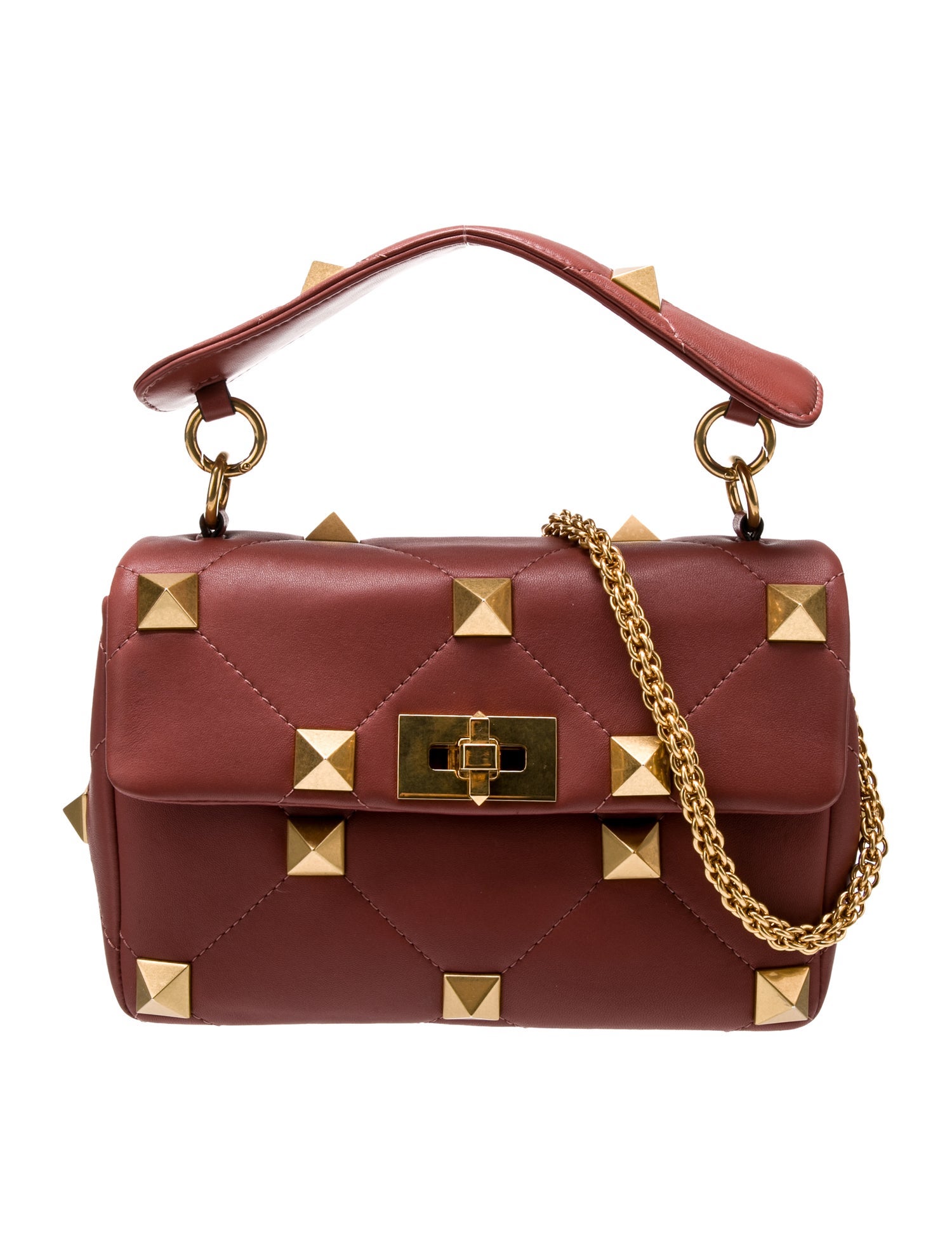 Valentino Rockstud Top Handle Bag - Pink Handle Bags, Handbags ...