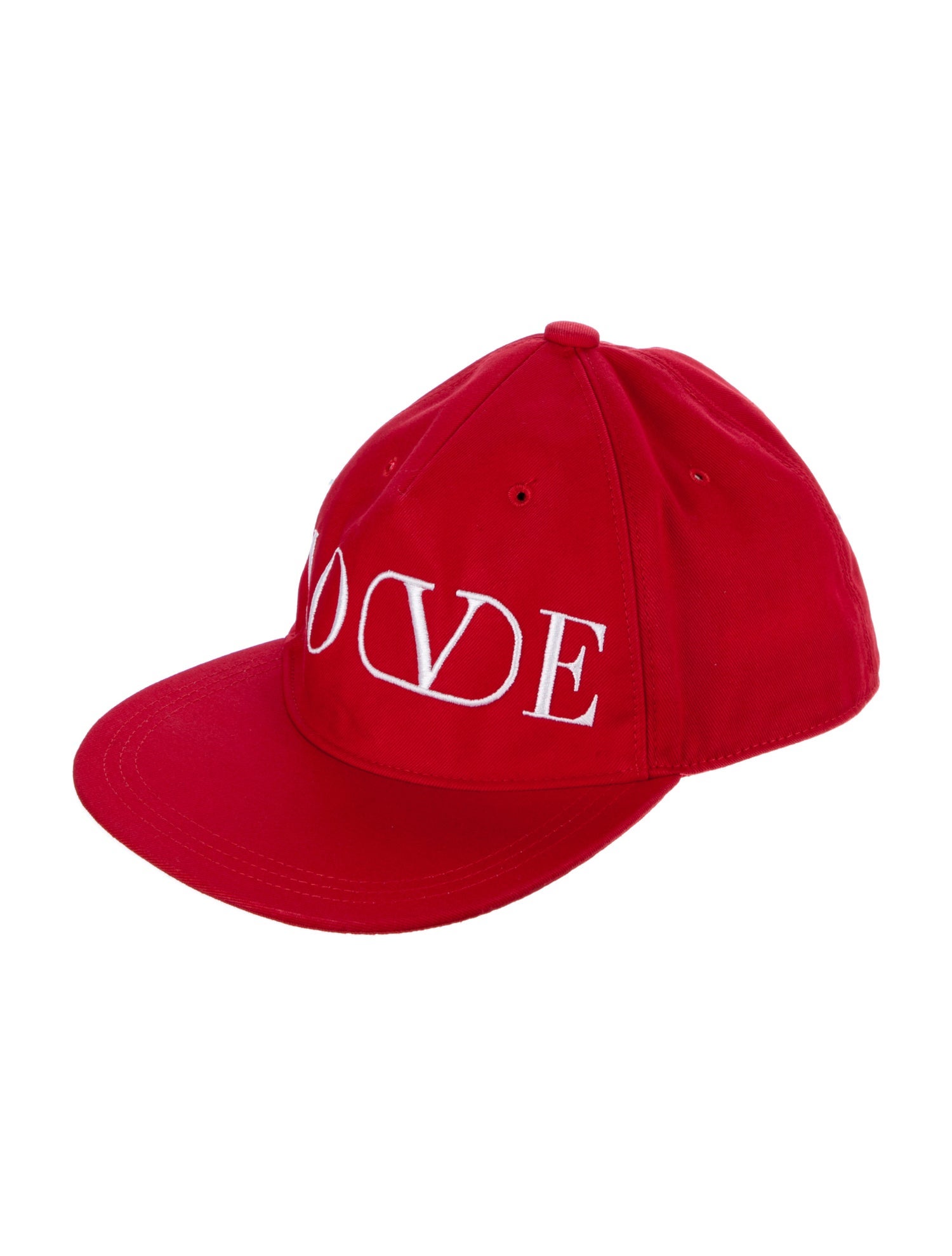 Valentino Embroidered Flat Brim Cap - Red Hats, Accessories - VAL455034 ...