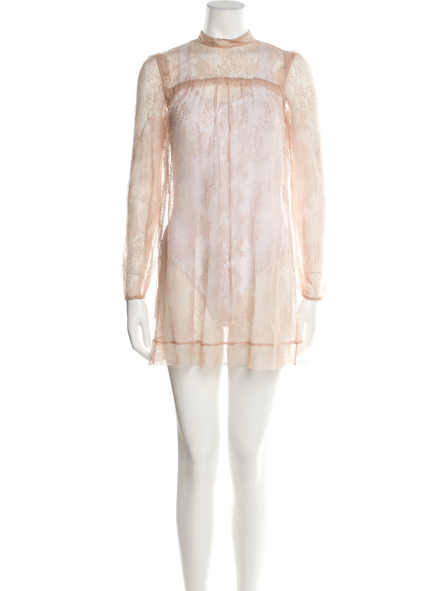 Red Valentino Lace Pattern Mini Dress - Neutrals Dresses, Clothing ...