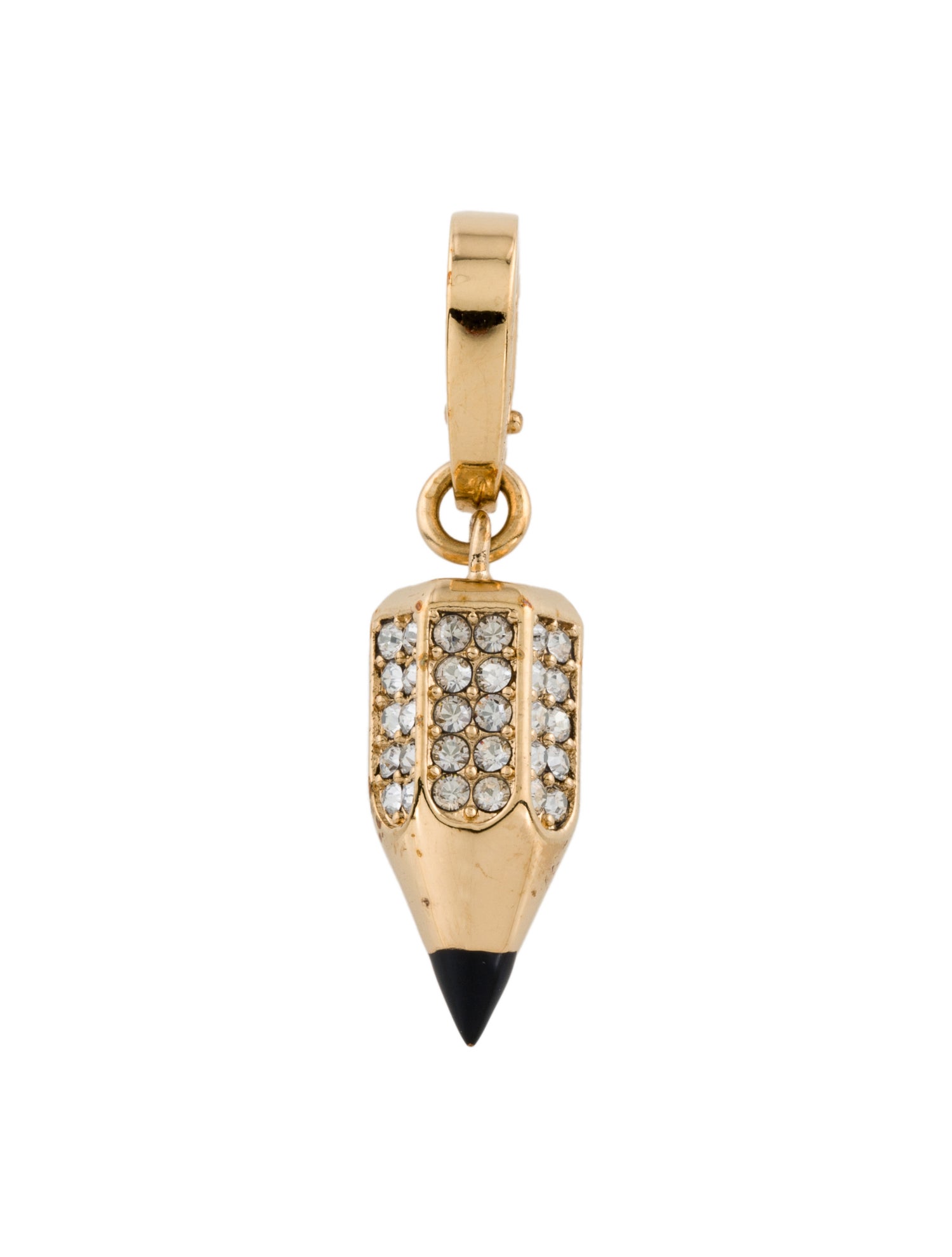 Valentino Enamel & Crystal Pencil Charm - Gold-Tone Metal Pendant ...