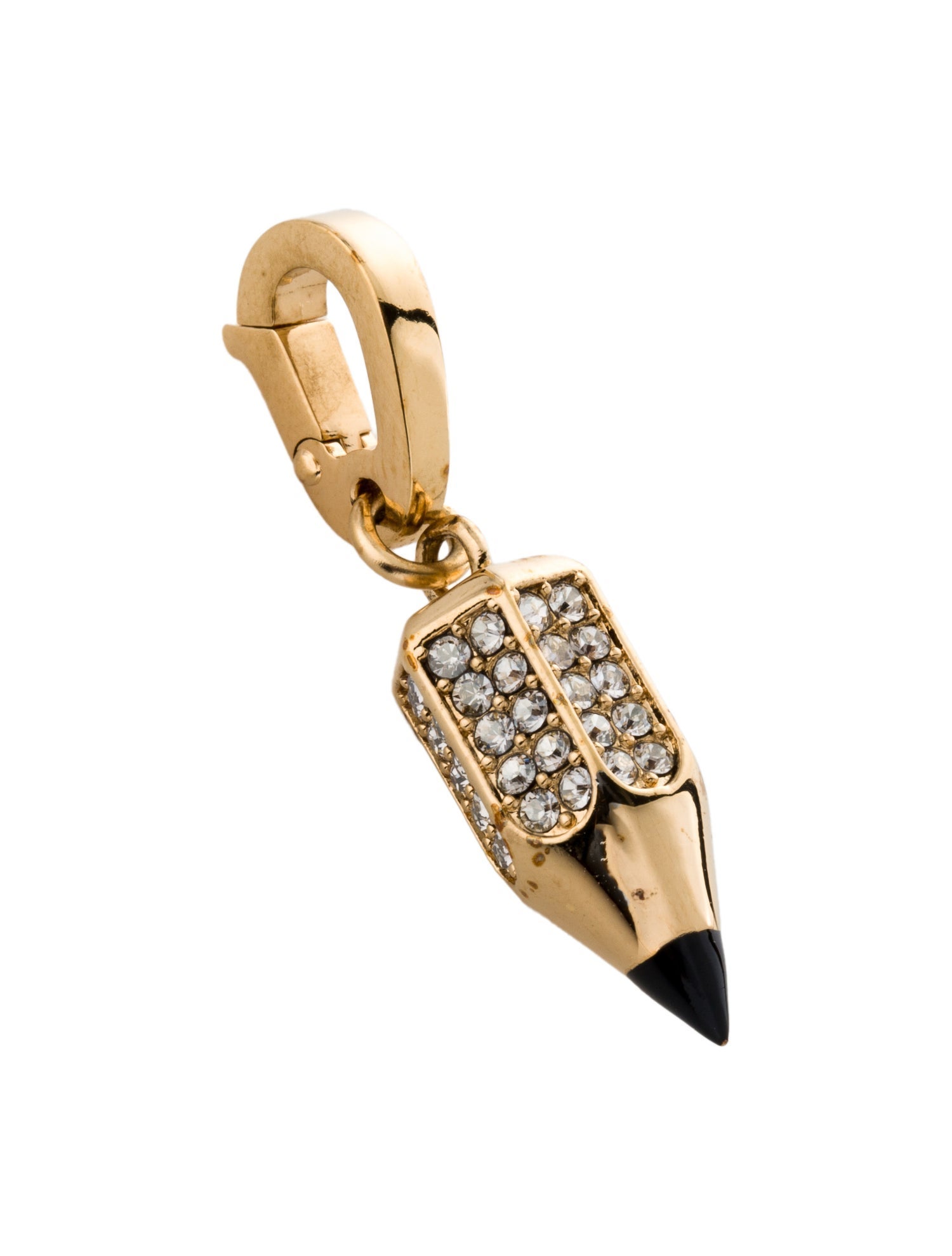 Valentino Enamel & Crystal Pencil Charm - Gold-Tone Metal Pendant ...