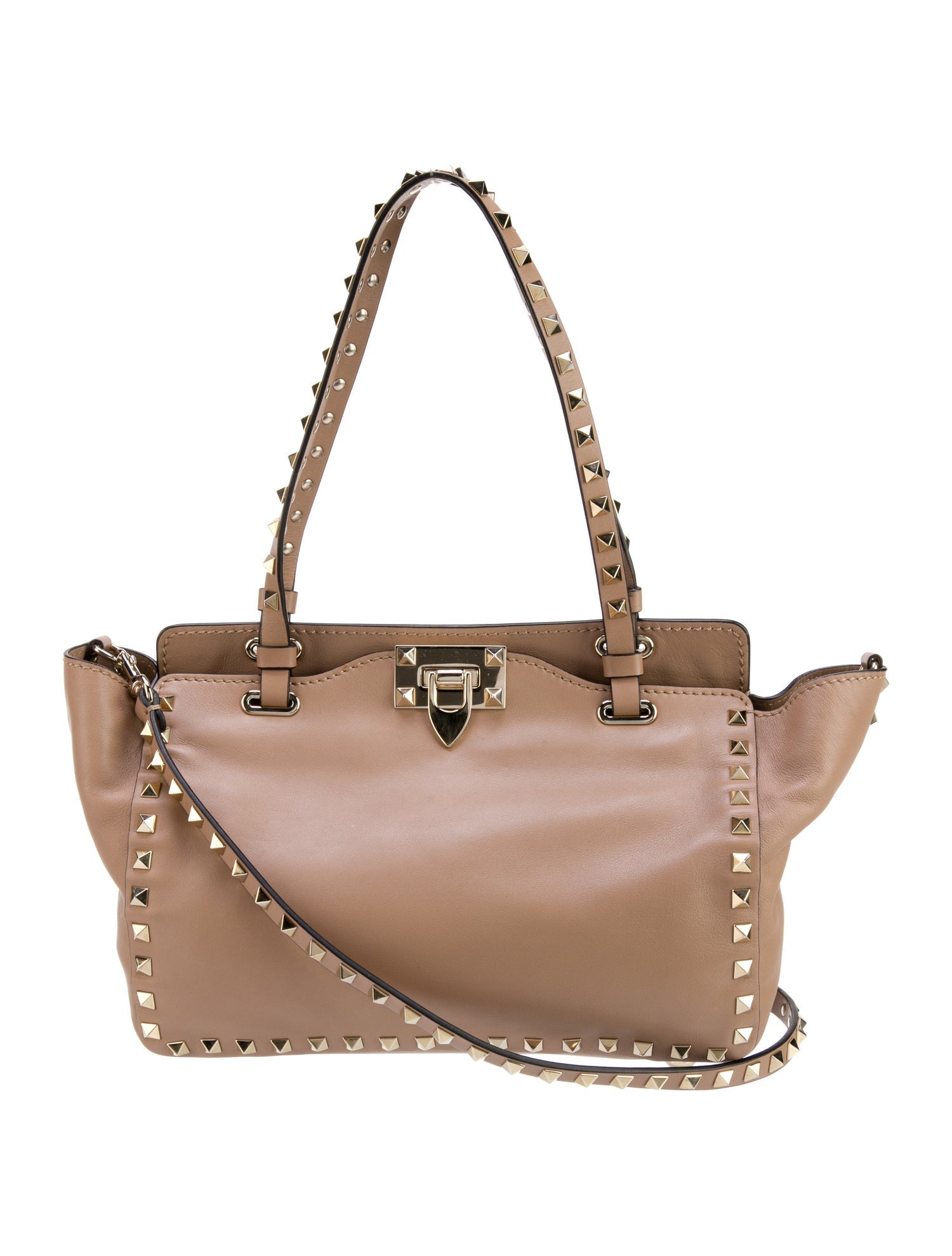 Valentino Rockstud Shoulder Bag - Neutrals Shoulder Bags, Handbags ...