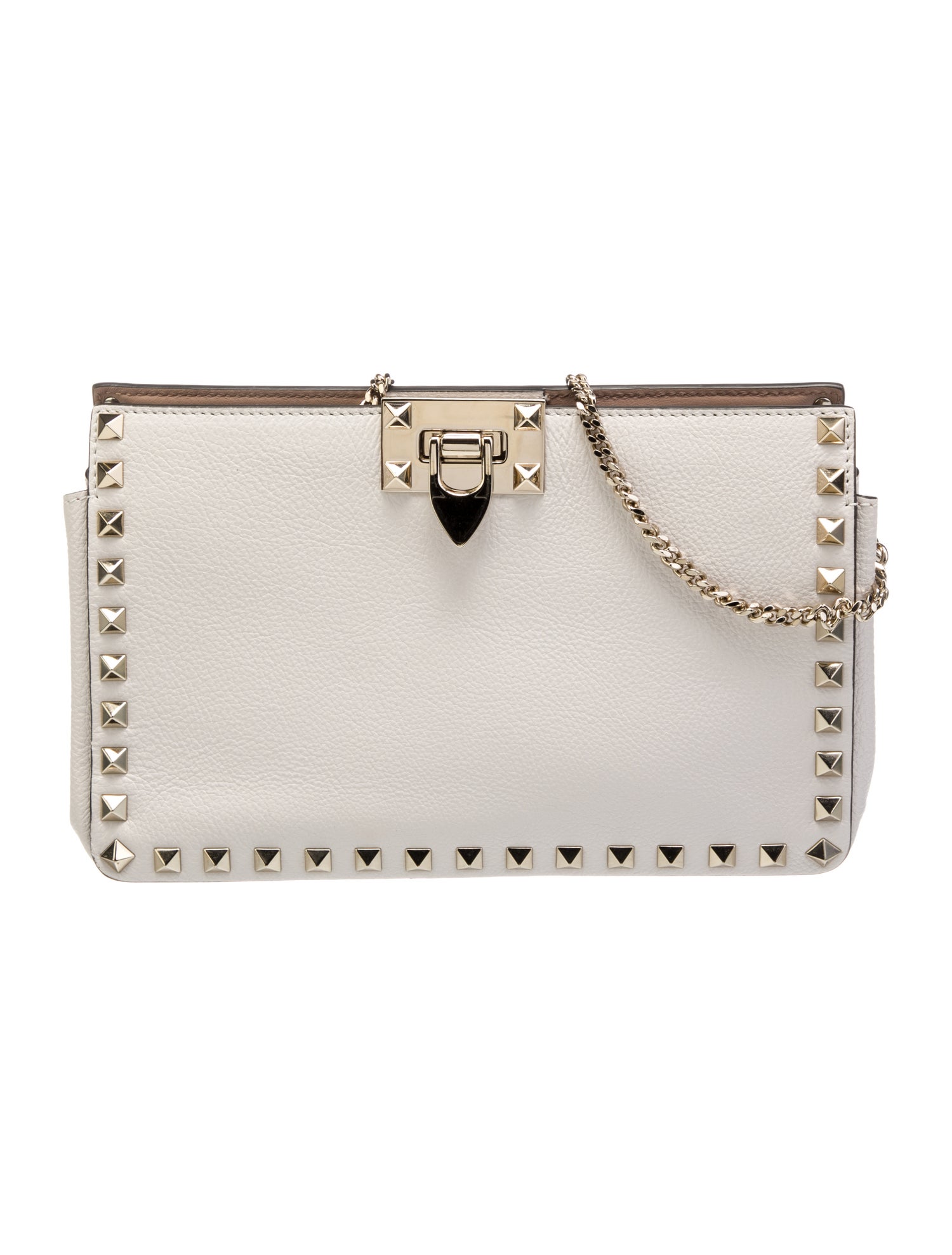 Valentino Rockstud Clutch - Neutrals Crossbody Bags, Handbags ...
