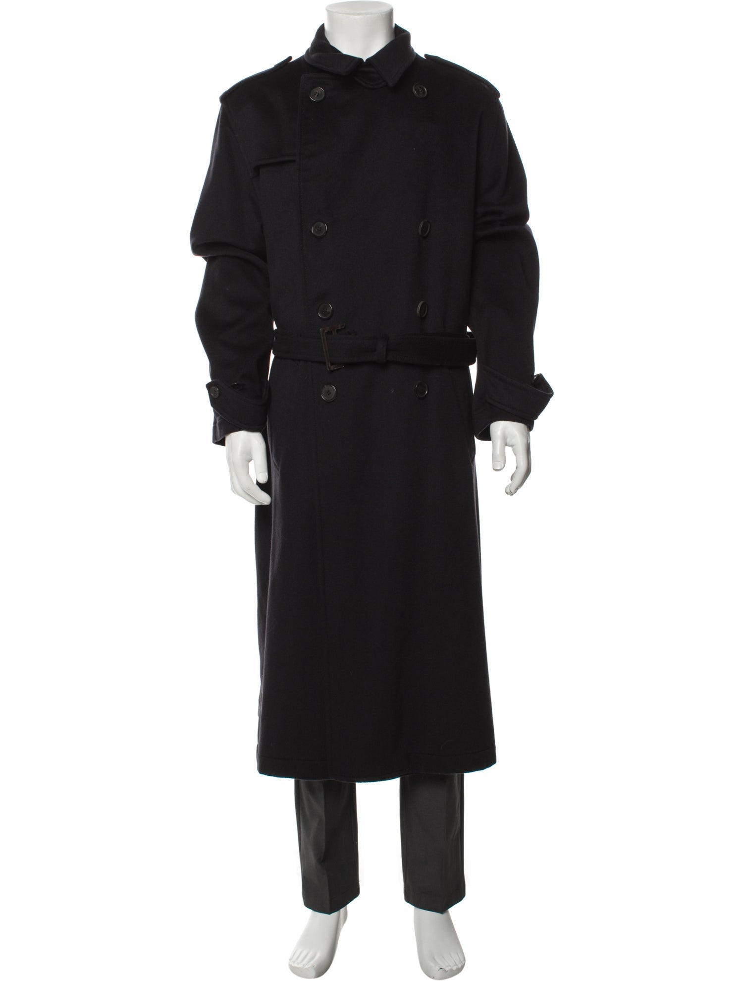 Valentino Cashmere Trench Coat - Black Outerwear, Clothing - VAL459559 ...