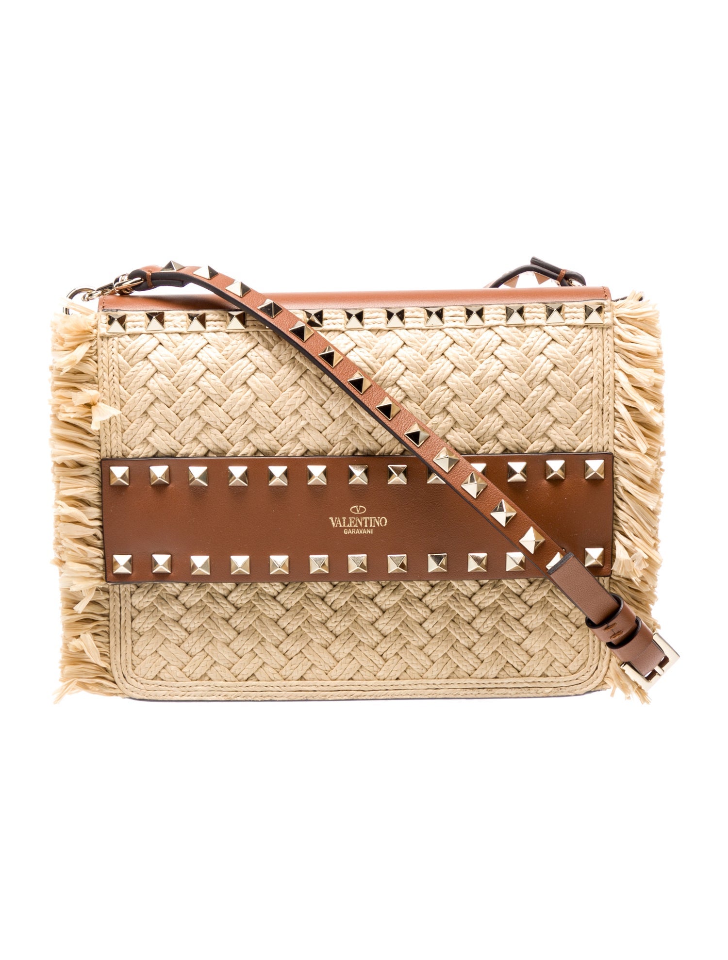 Valentino Rockstud Crossbody Bag - Brown Crossbody Bags, Handbags ...