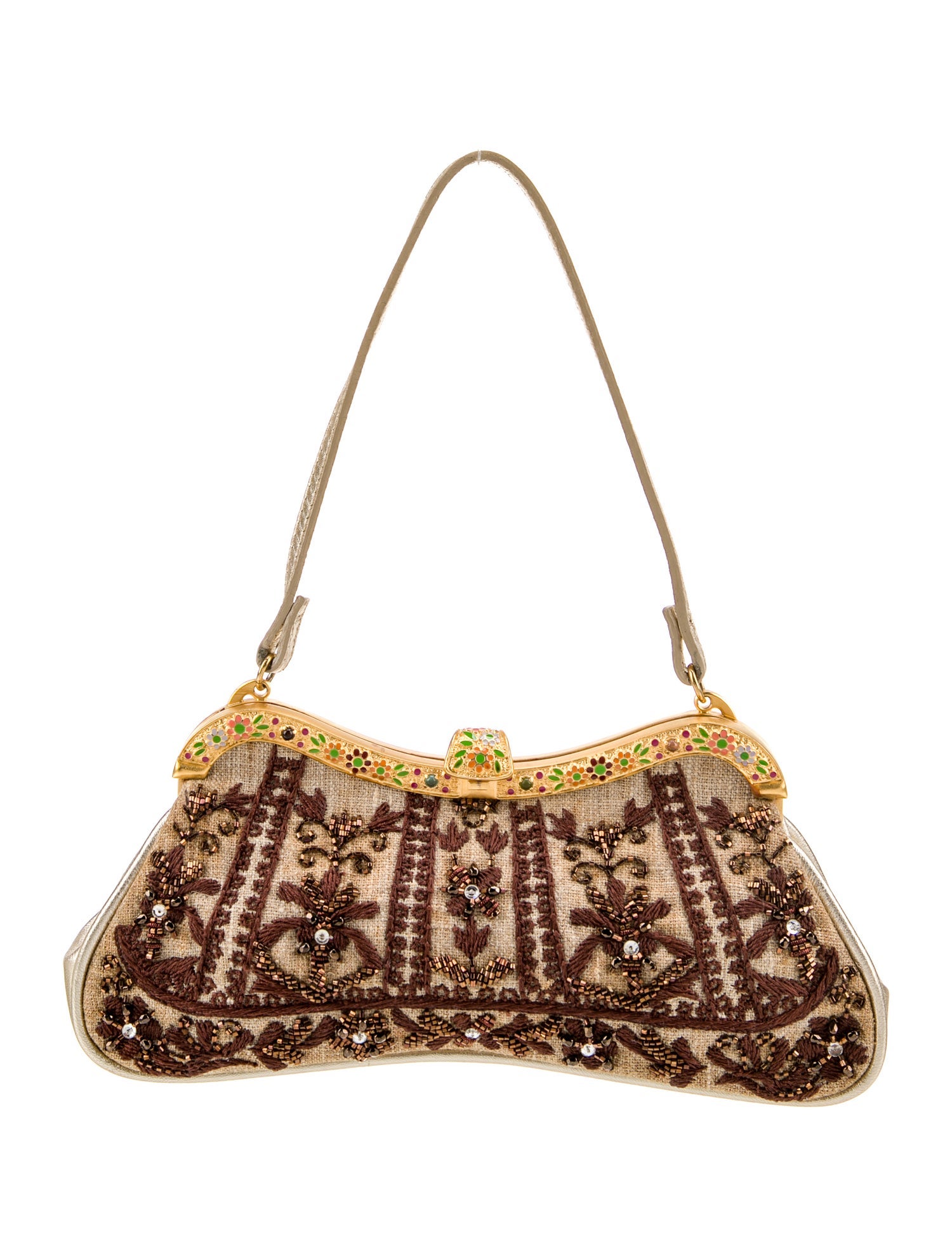 Valentino Canvas Evening Bag - Brown Evening Bags, Handbags - VAL460526 ...