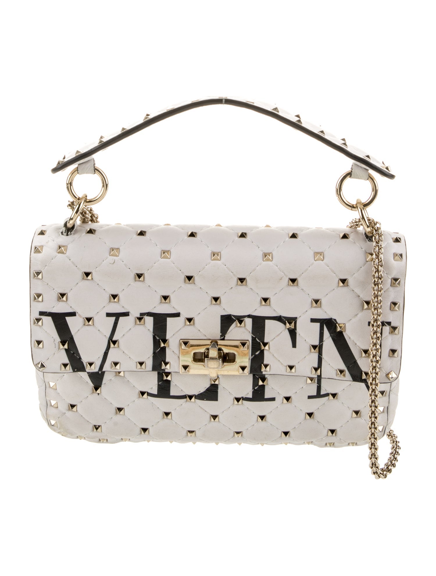 Valentino Rockstud Shoulder Bag - White Shoulder Bags, Handbags ...