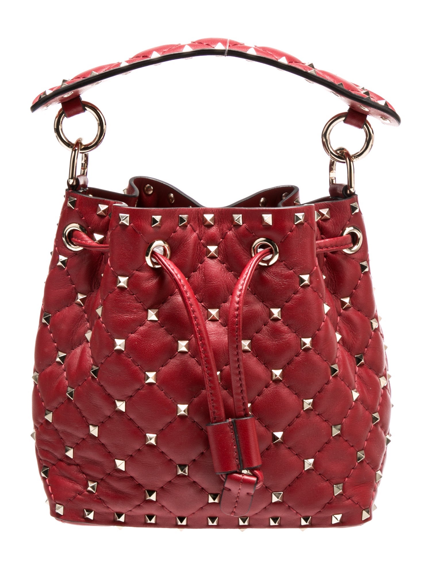 Valentino Rockstud Shoulder Bag - Burgundy Shoulder Bags, Handbags ...
