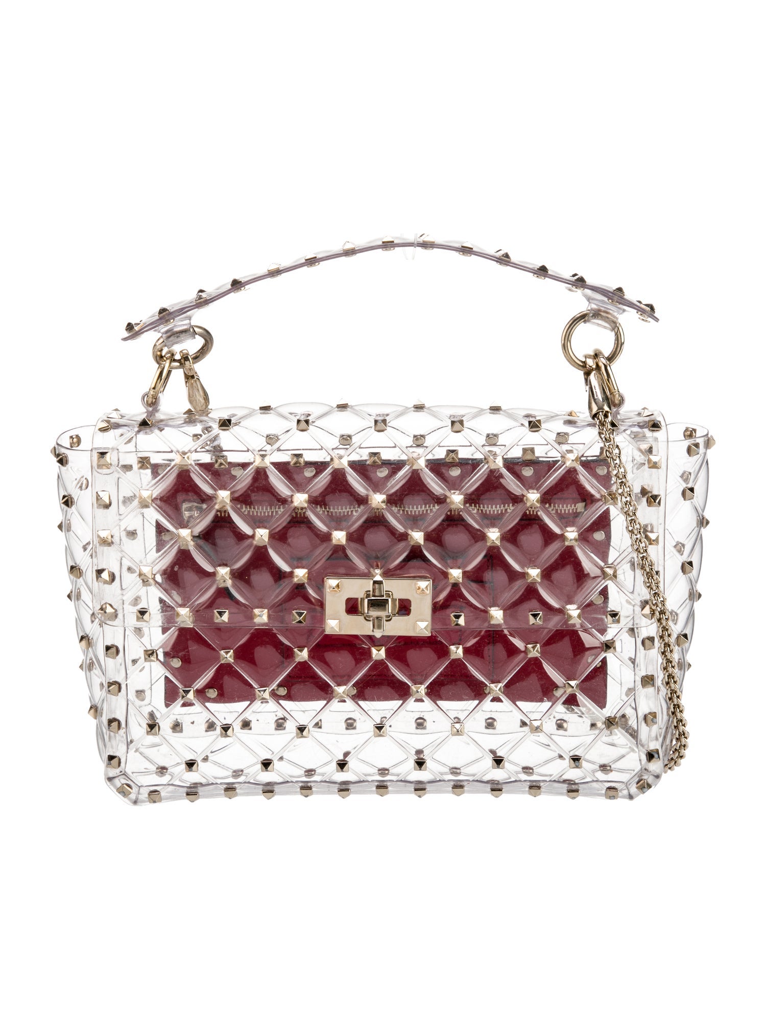 Valentino Rockstud Shoulder Bag - Clear Shoulder Bags, Handbags ...