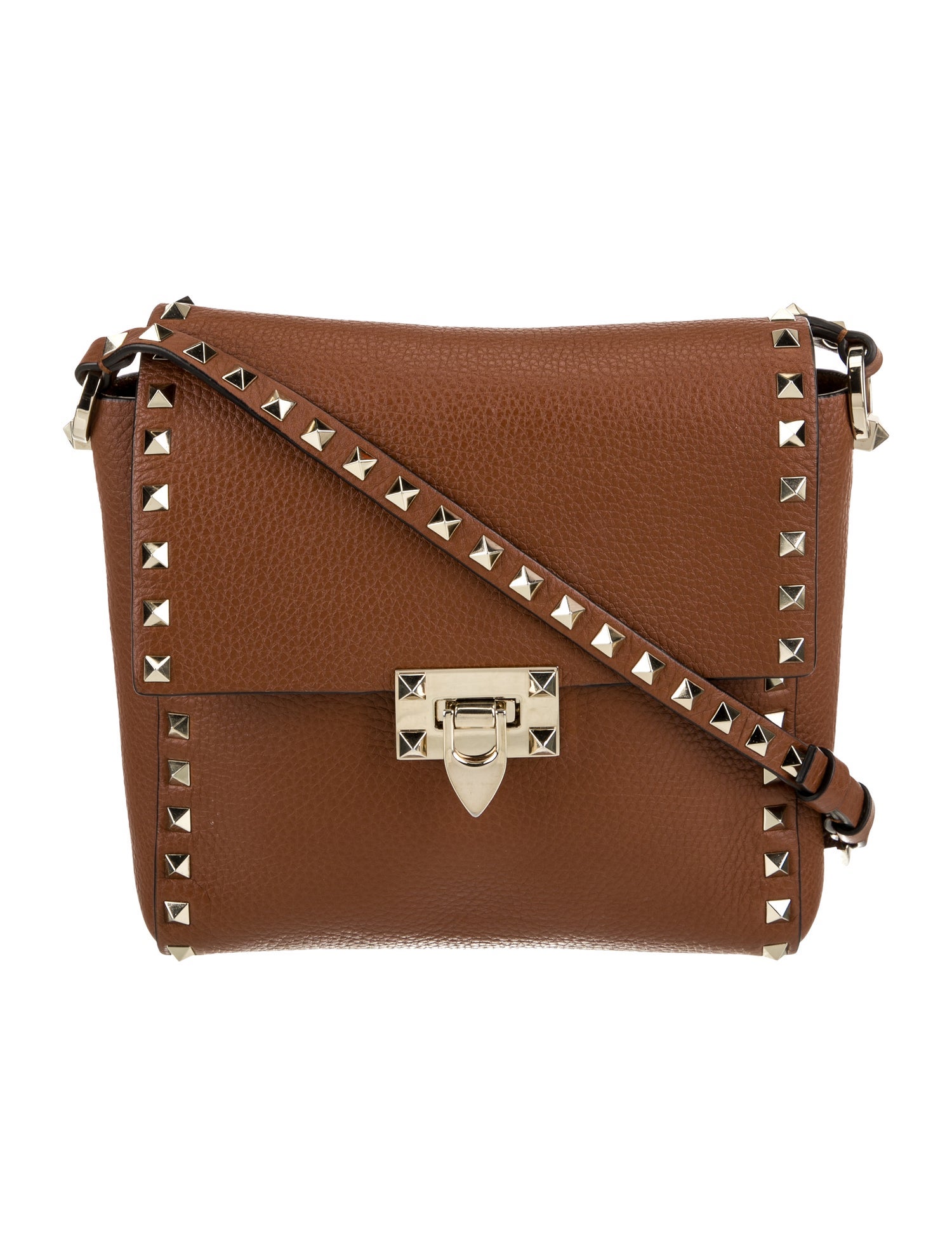 Valentino Rockstud Crossbody Bag - Brown Crossbody Bags, Handbags ...