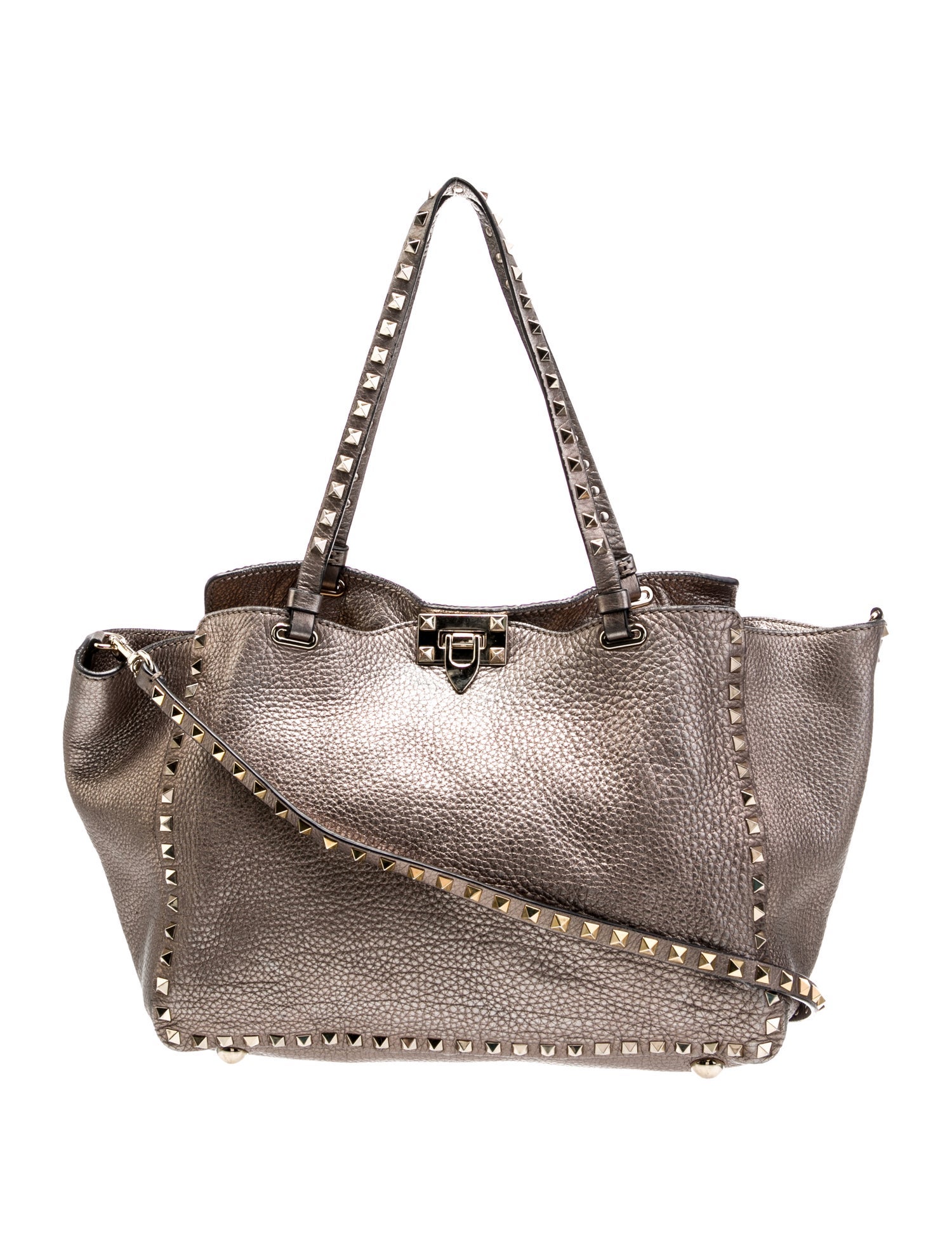 Valentino Rockstud Shoulder Bag - Metallic Shoulder Bags, Handbags ...
