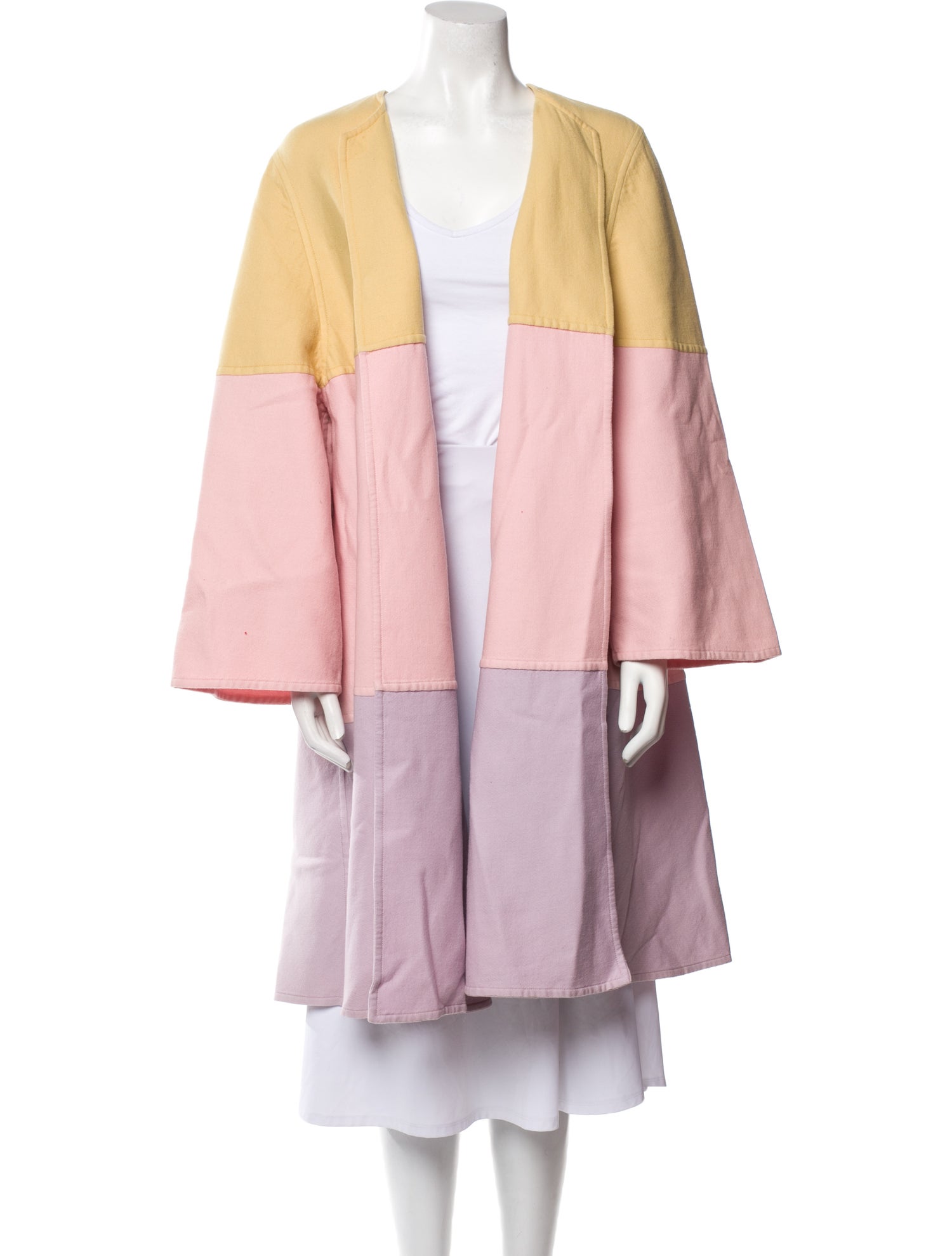 Valentino Colorblock Pattern Coat - Yellow Coats, Clothing - VAL478075 ...