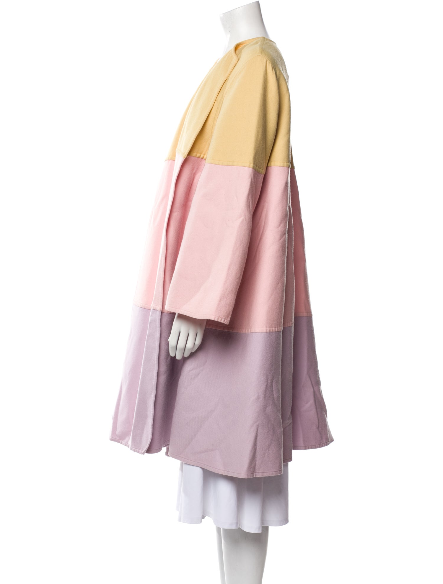 Valentino Colorblock Pattern Coat - Yellow Coats, Clothing - VAL478075 ...
