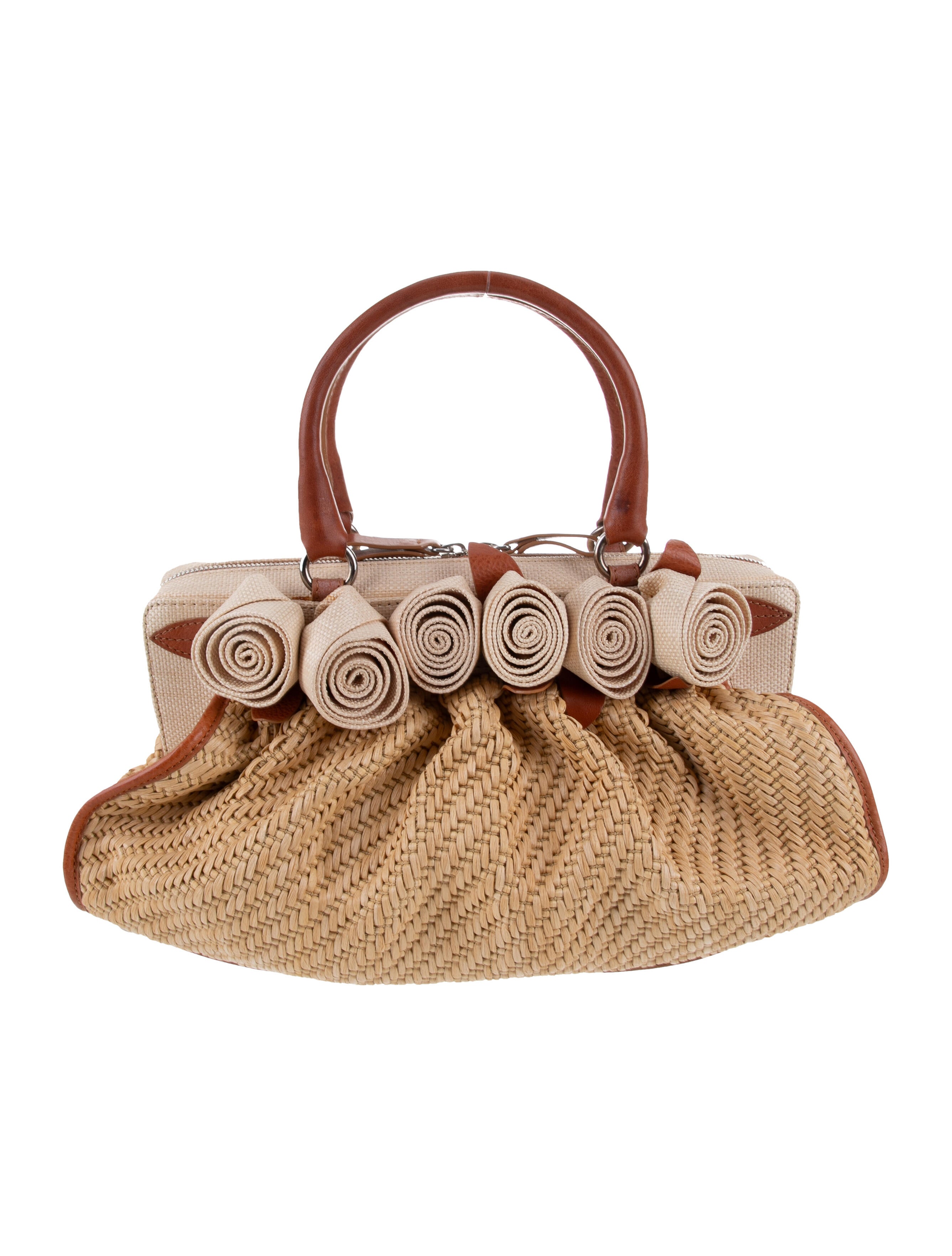 Valentino Raffia Top Handle Bag Vintage - Neutrals Handle Bags ...