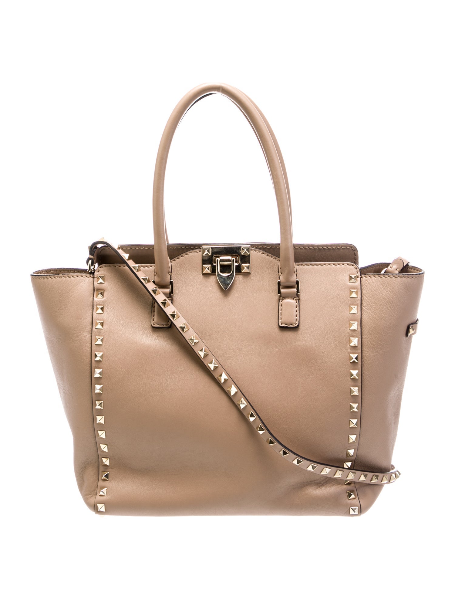 Valentino Rockstud Bucket Bag - Neutrals Totes, Handbags - VAL480496 ...